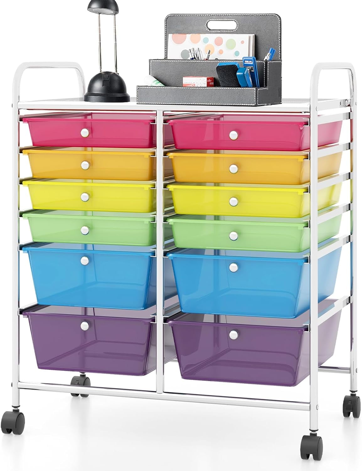 6 Drawer Rolling Storage Cart, Art Cart Organizer for Kids, Utility ...