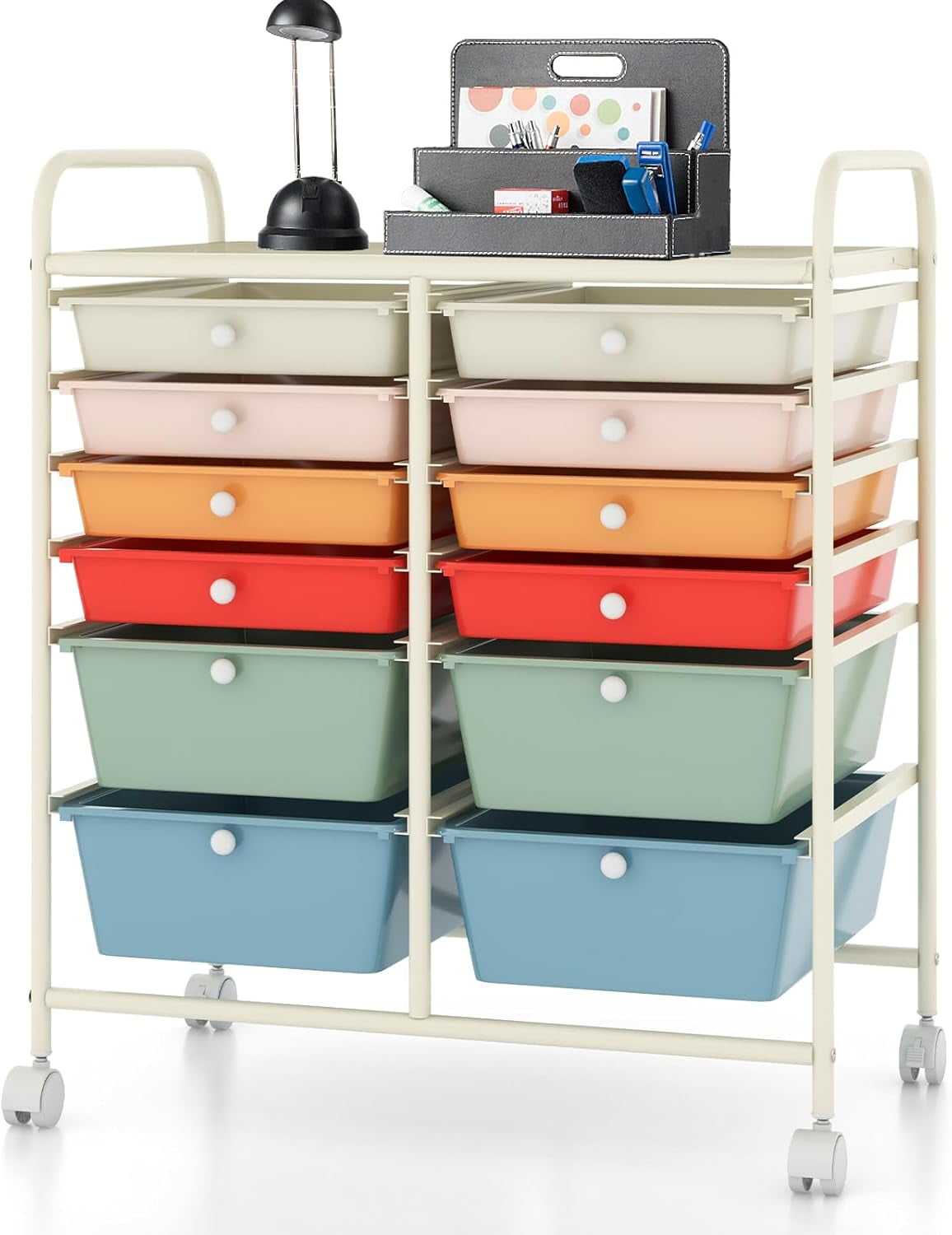 6 Drawer Rolling Storage Cart, Art Cart Organizer for Kids, Utility ...