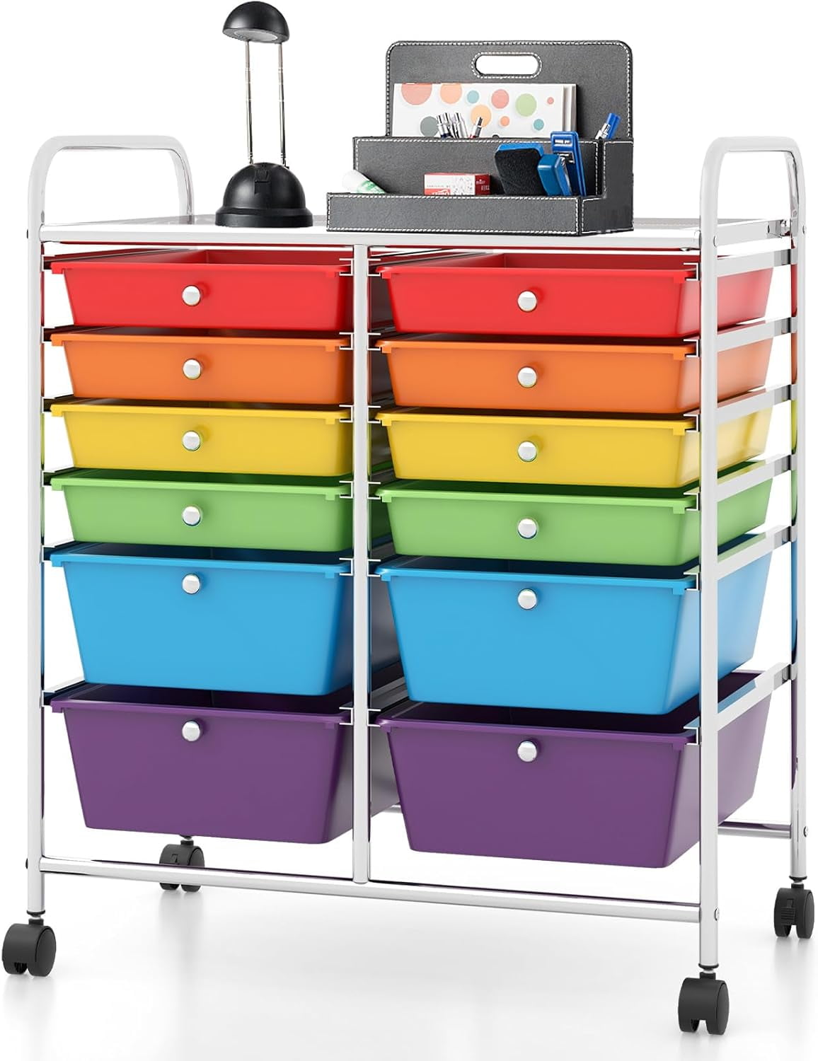 6 Drawer Rolling Storage Cart, Art Cart Organizer for Kids, Utility ...