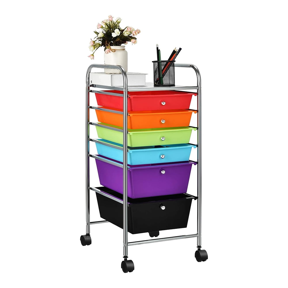 6-Drawer Rolling Storage Cart, Utility Art Craft Organizer Cart with ...