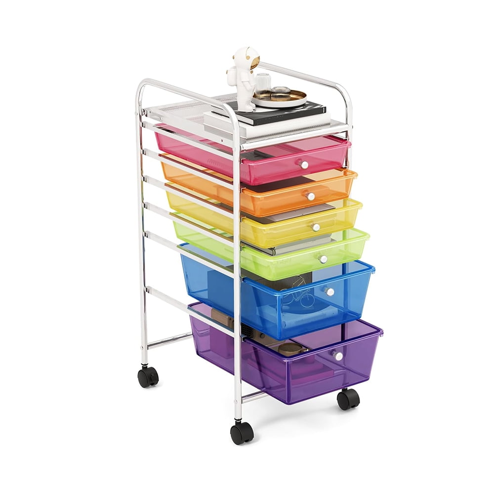 6-Drawer Rolling Storage Cart, Art Craft Organizer Cart, Mobile Utility ...