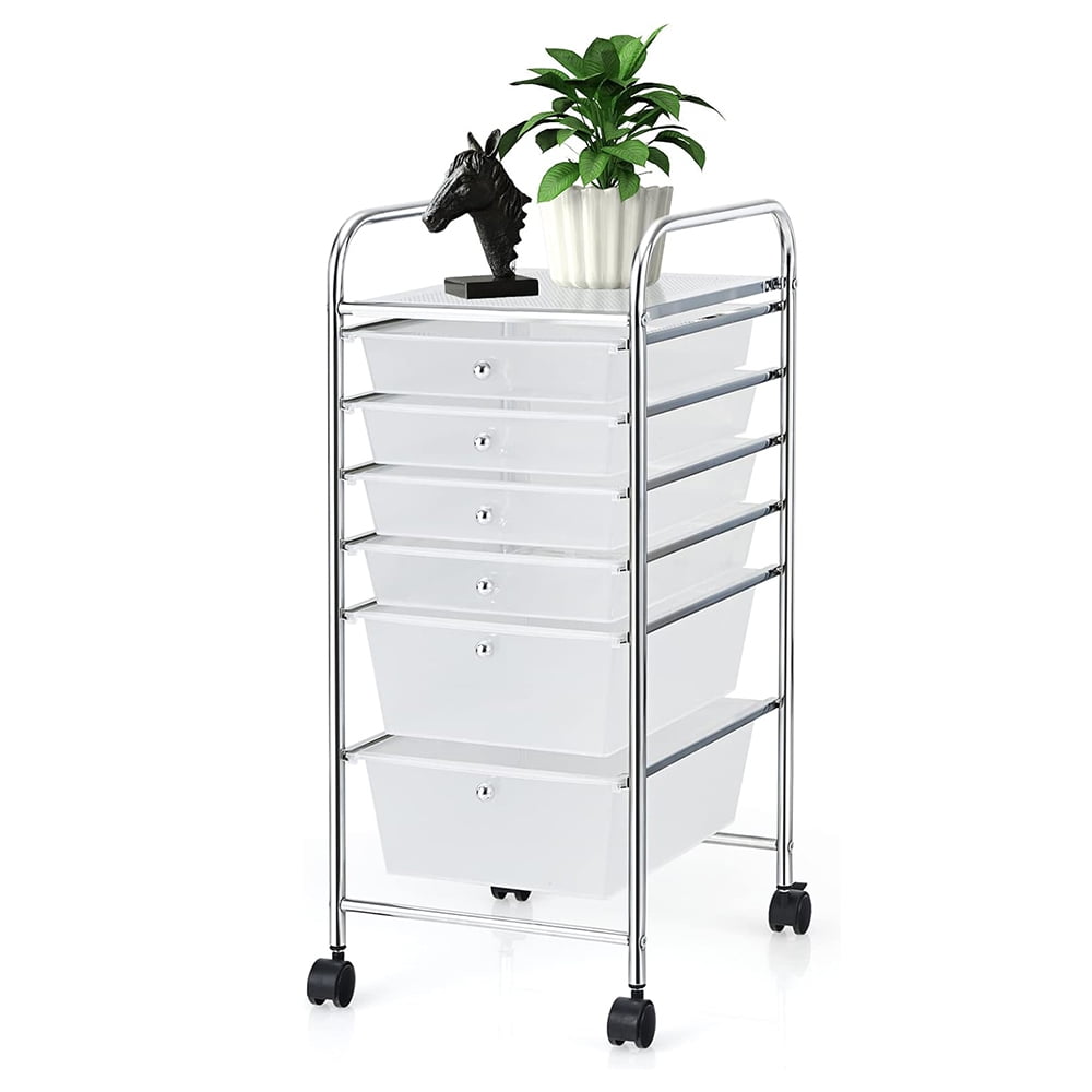 6-Drawer Rolling Storage Cart, Art Craft Tools Organizer with Wheels ...