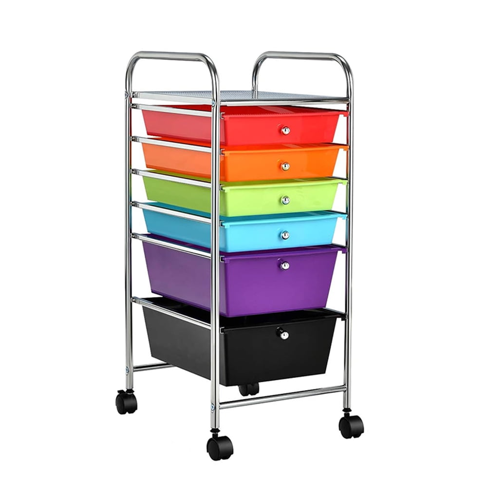 6-Drawer Rolling Storage Cart, Classroom Organization on Wheels with ...