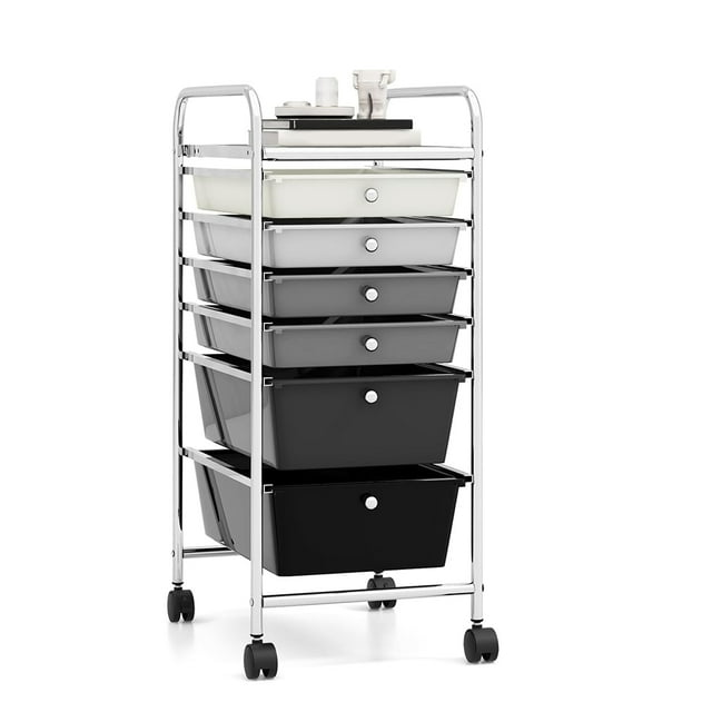 6-Drawer Rolling Storage Cart, Classroom Organization on Wheels with ...