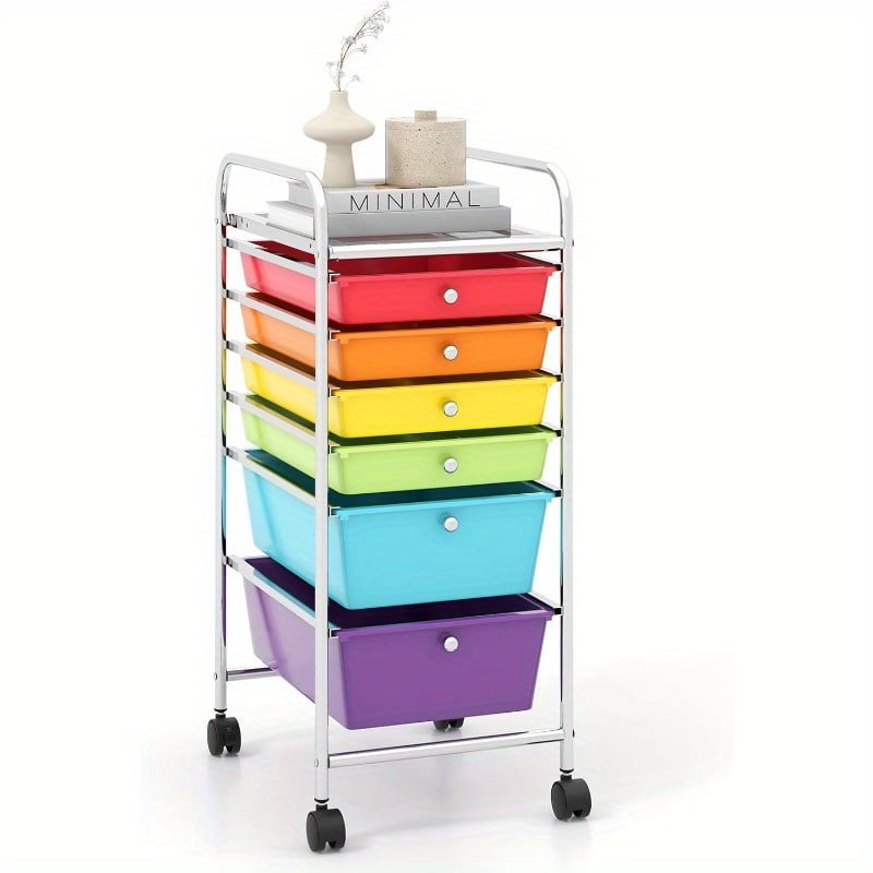 6-Drawer Rolling Storage Cart Classroom Organization on Wheels ...