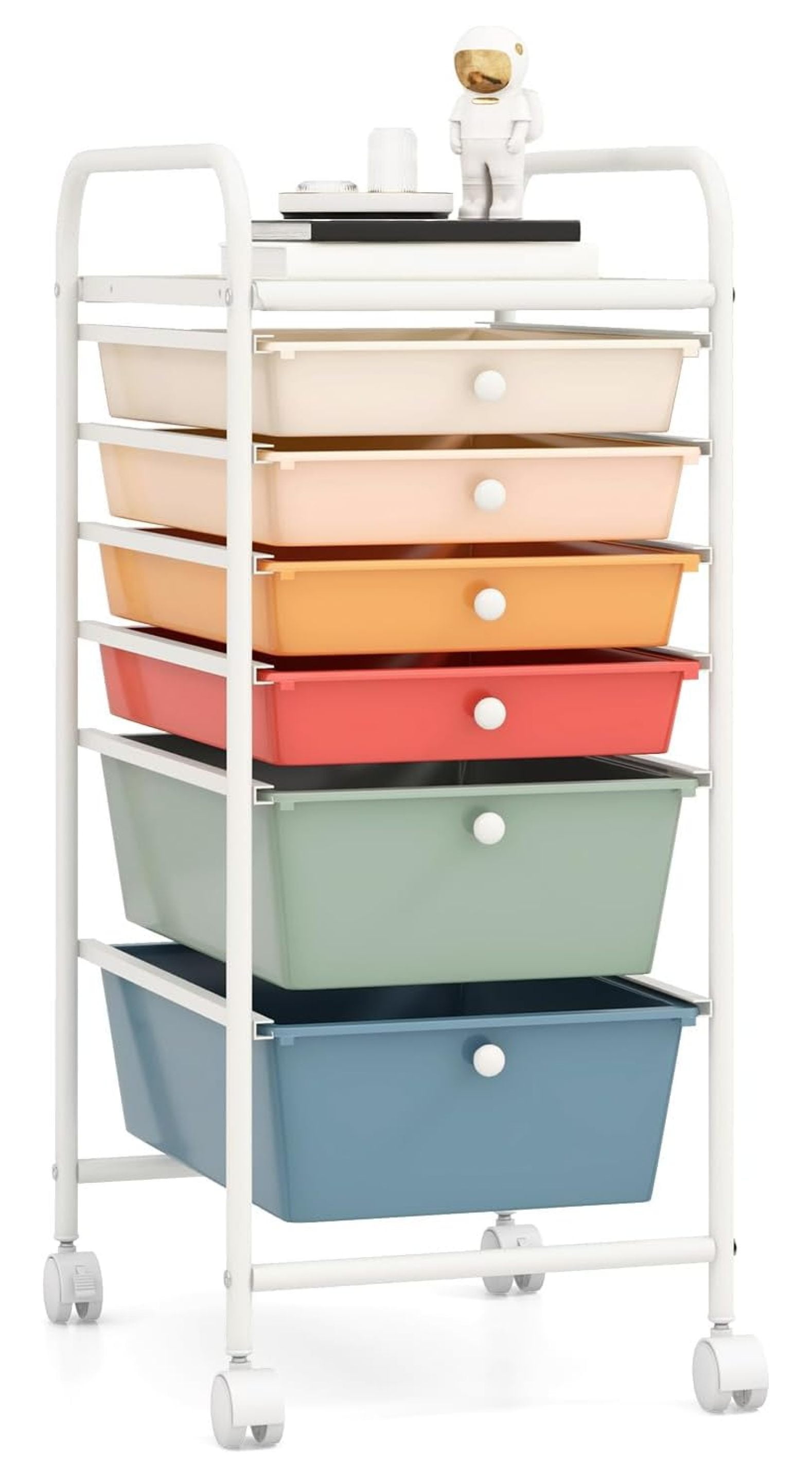 6-Drawer Rolling Storage Cart - Classroom Organization on Wheels w ...