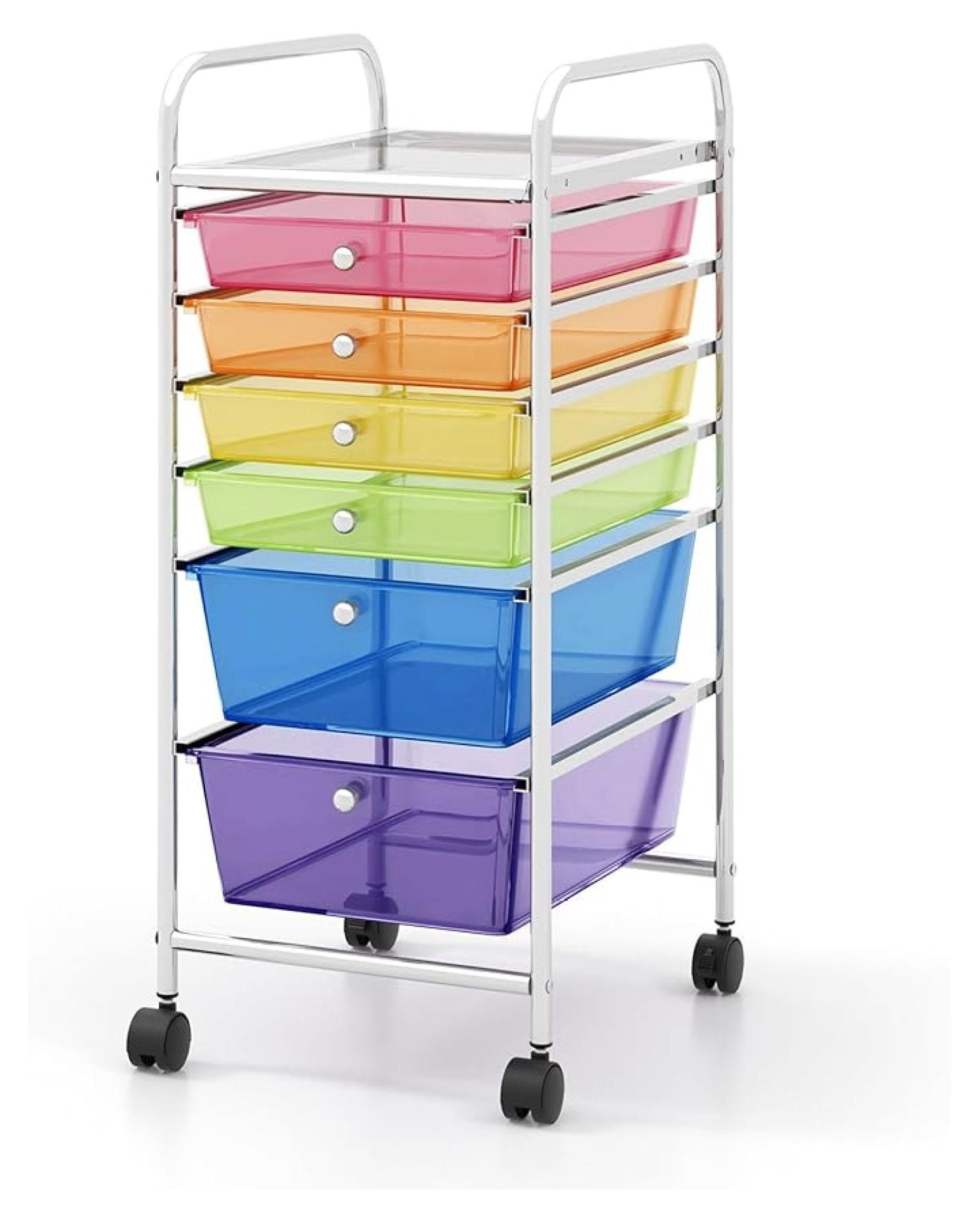 6-Drawer Rolling Storage Cart - Mobile Organizer Cart w/Wheels for ...