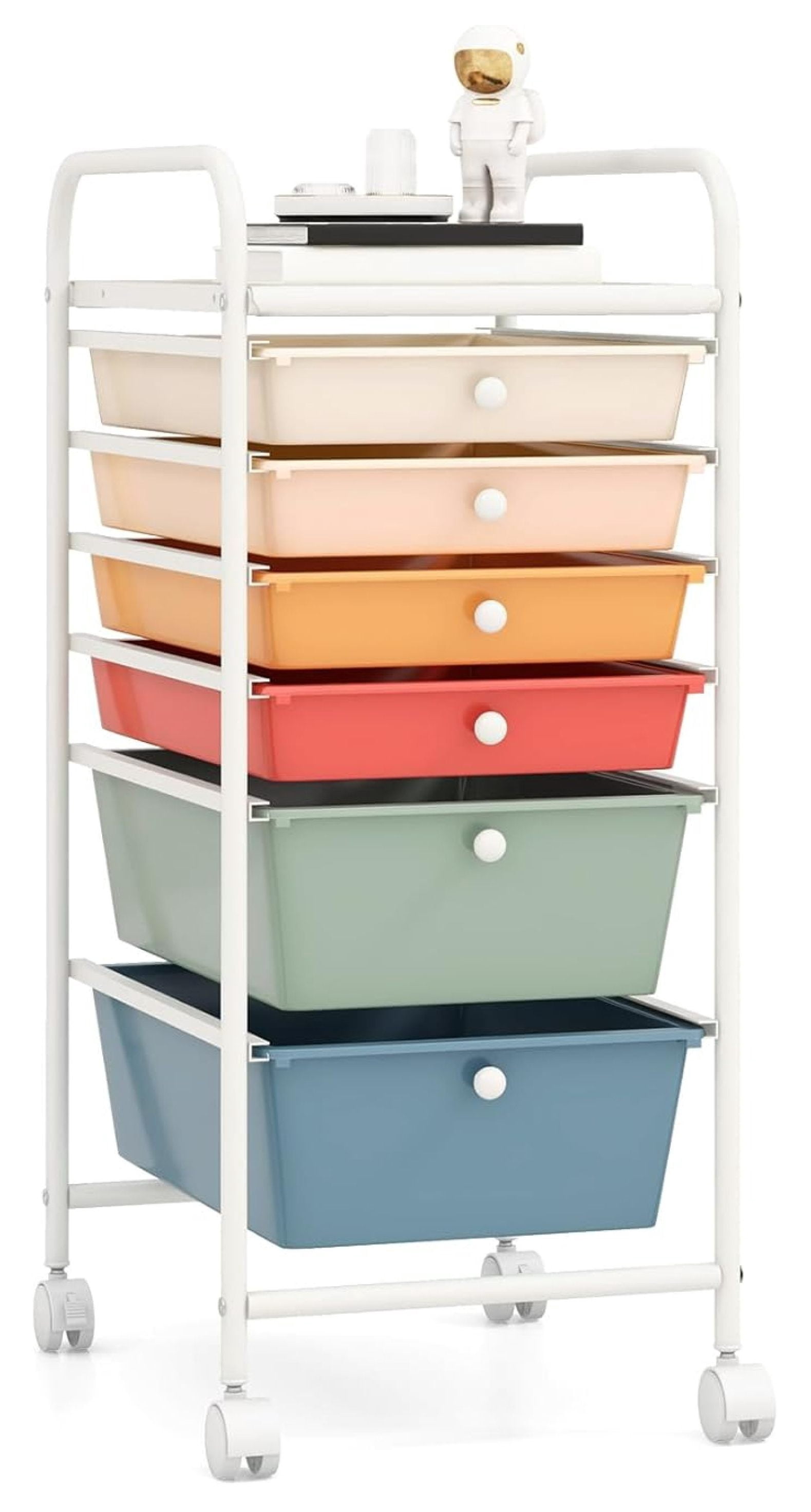 6-Drawer Rolling Storage Cart - Mobile Utility Cart with Wheels for ...