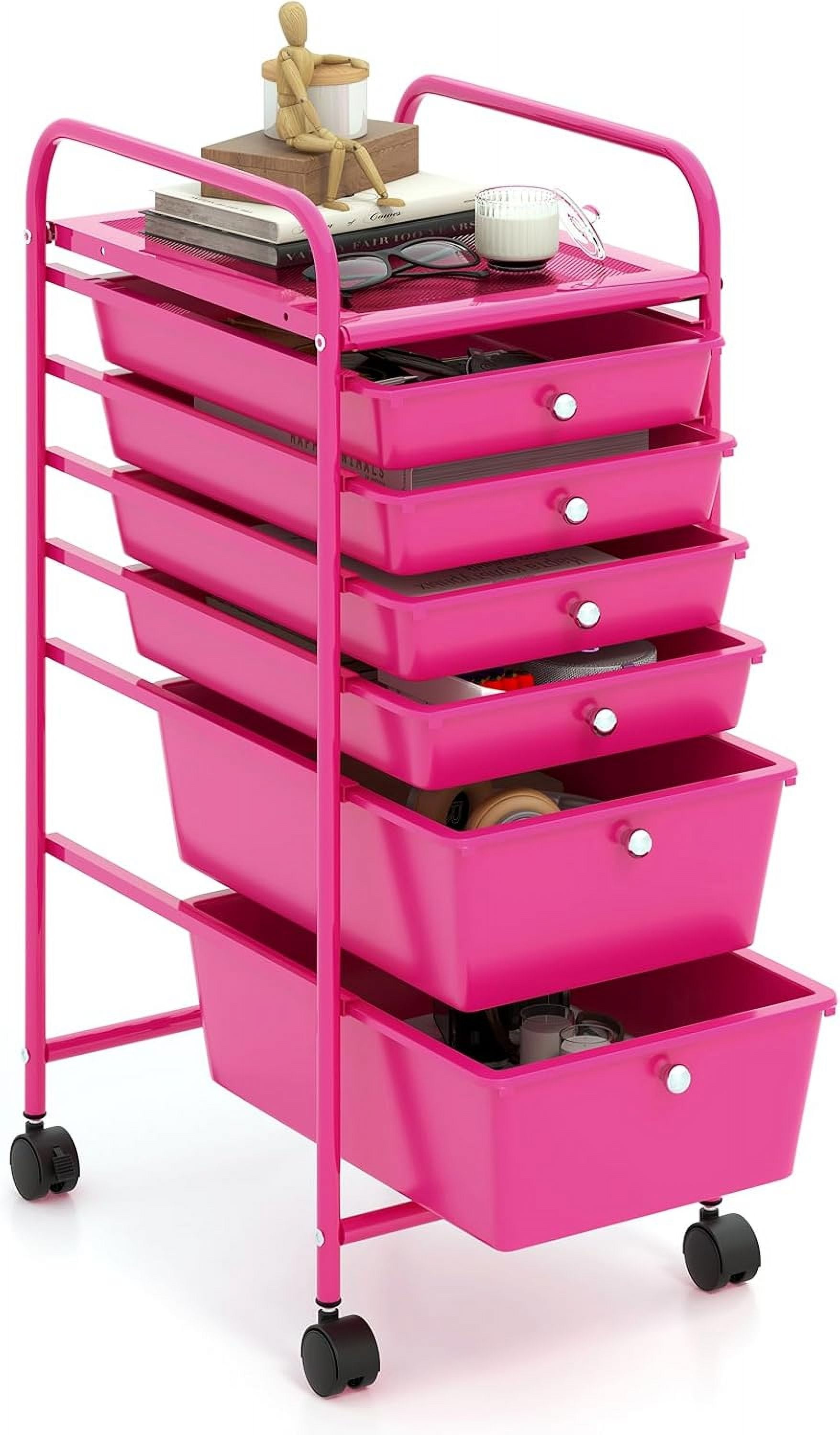 6-Drawer Rolling Storage Cart, Multifunctional Art Craft Organizer ...