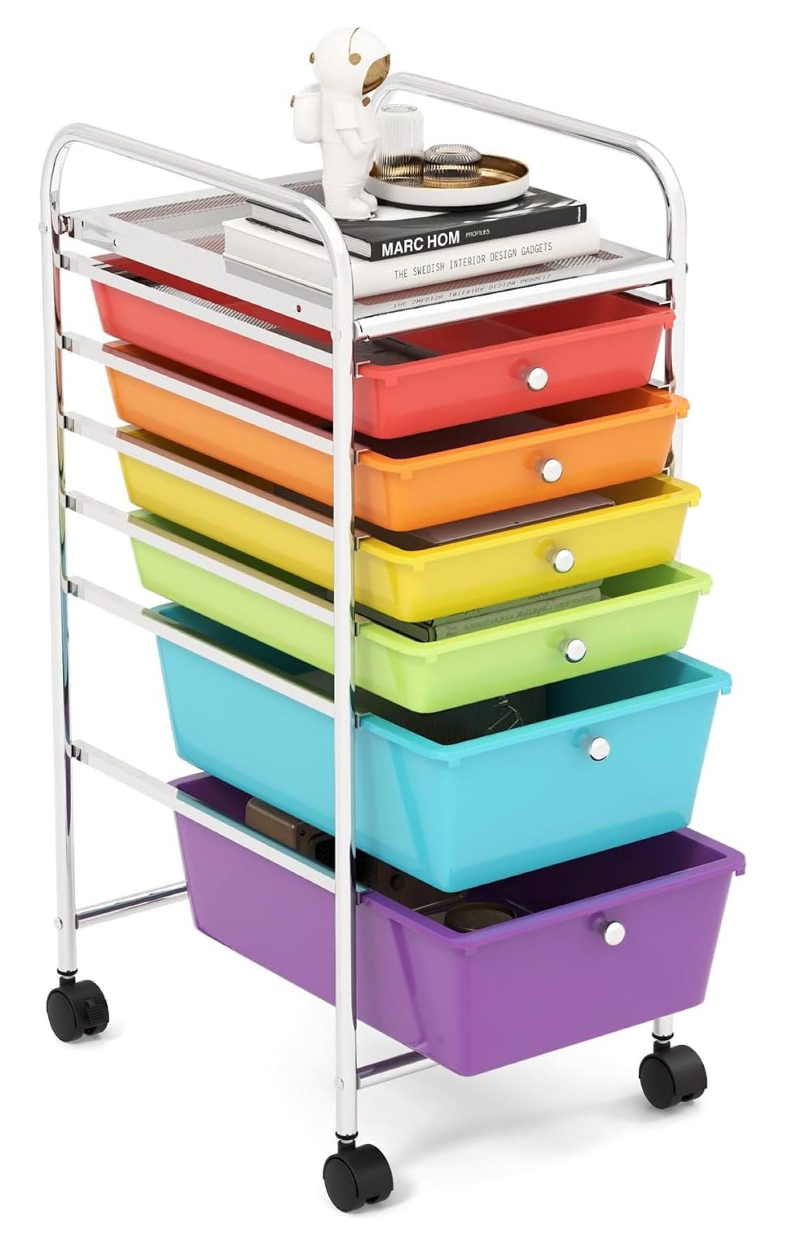6-Drawer Rolling Storage Cart, Multifunctional Art Craft Organizer Cart ...
