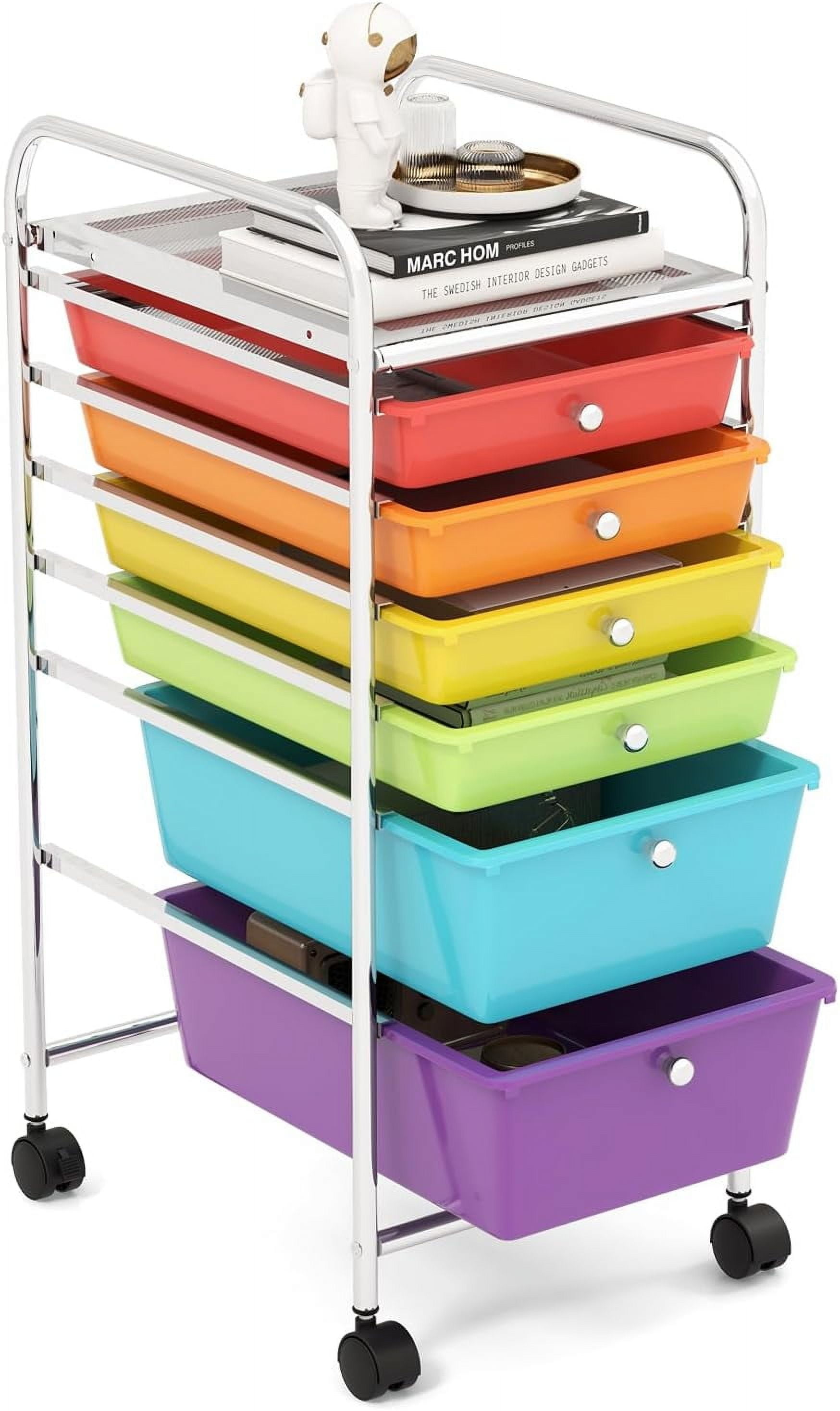 6-Drawer Rolling Storage Cart, Multifunctional Art Craft Organizer Cart ...