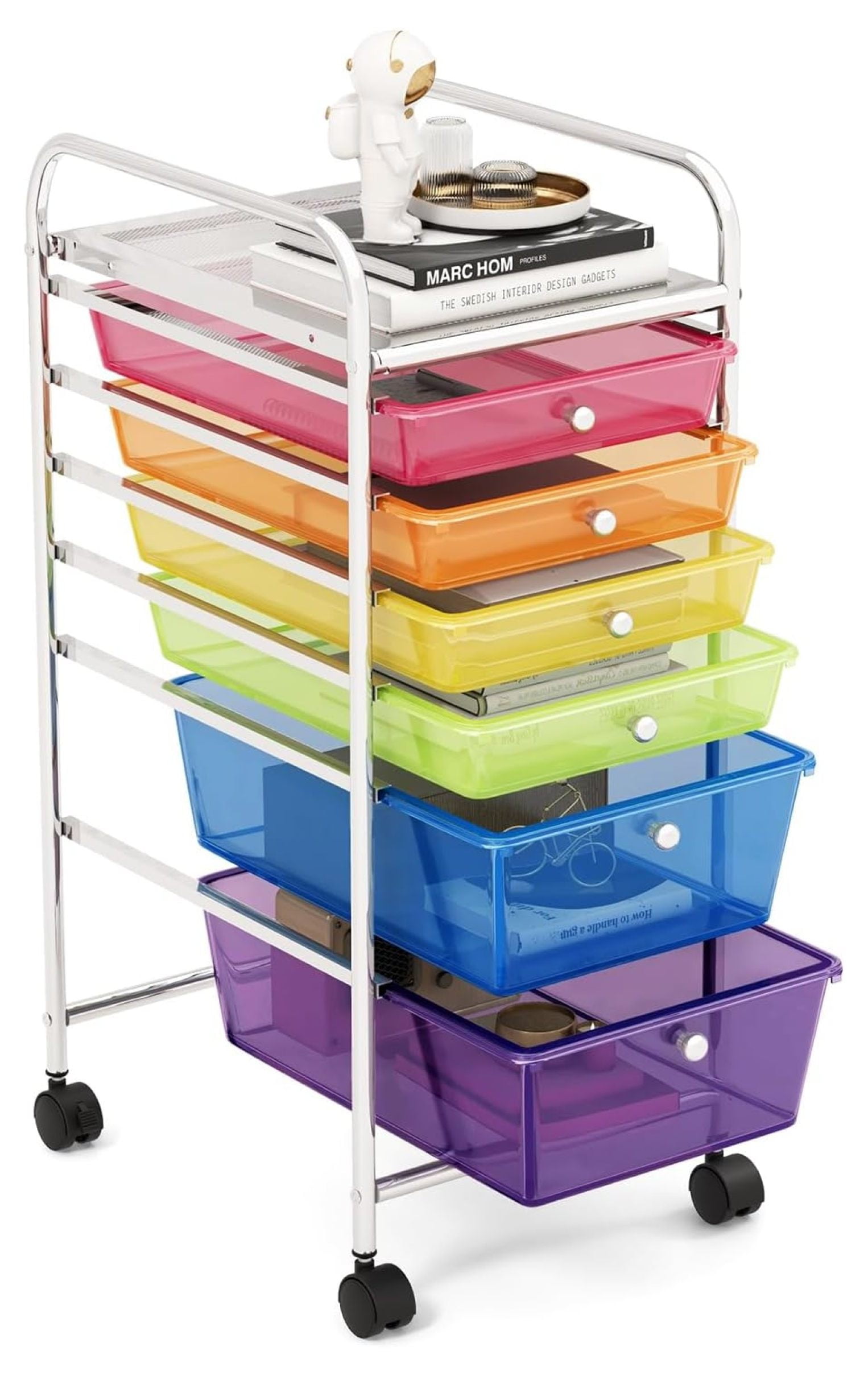 6-Drawer Rolling Storage Cart, Multifunctional Art Craft Organizer Cart ...