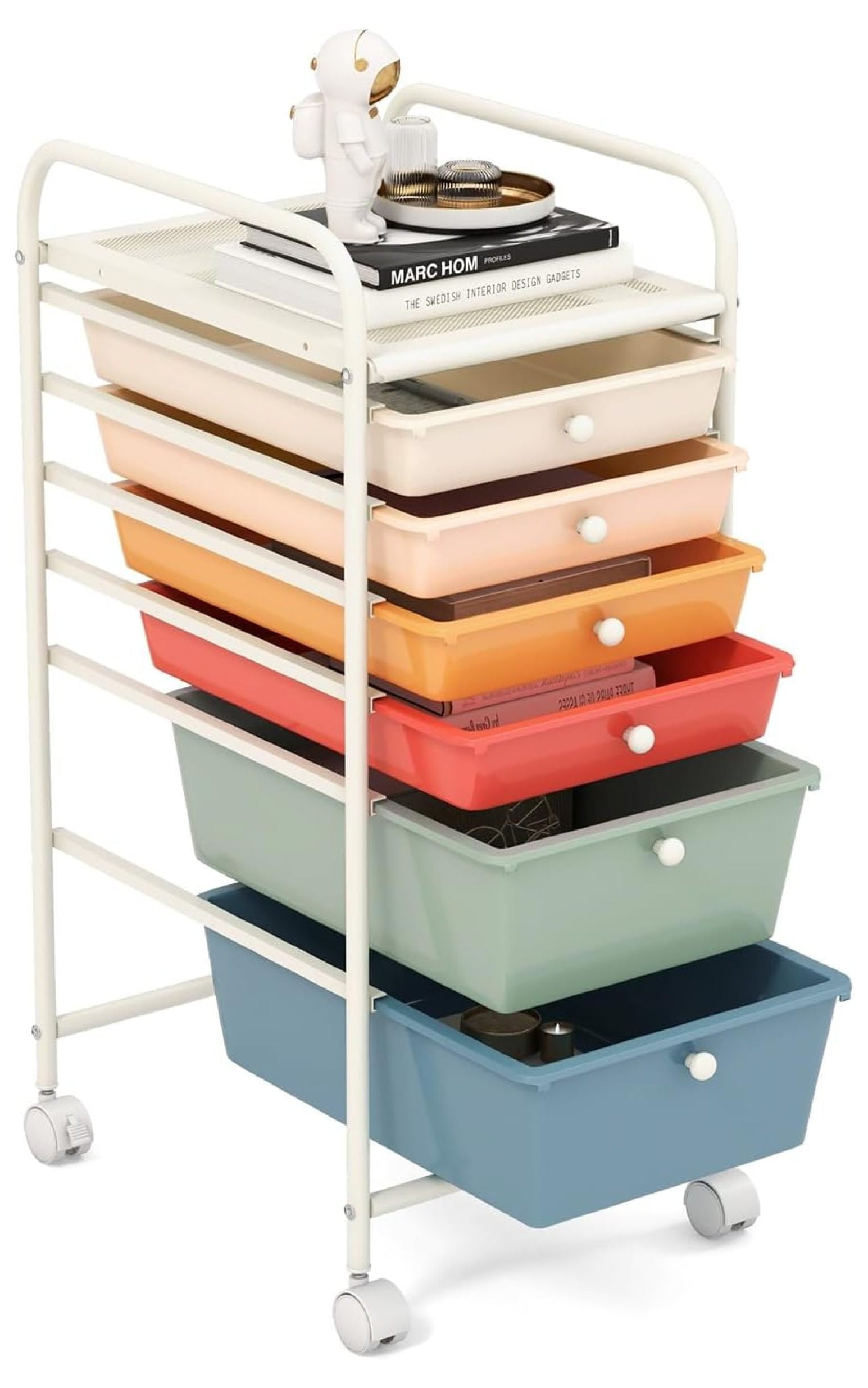6-Drawer Rolling Storage Cart, Multifunctional Art Craft Organizer Cart ...