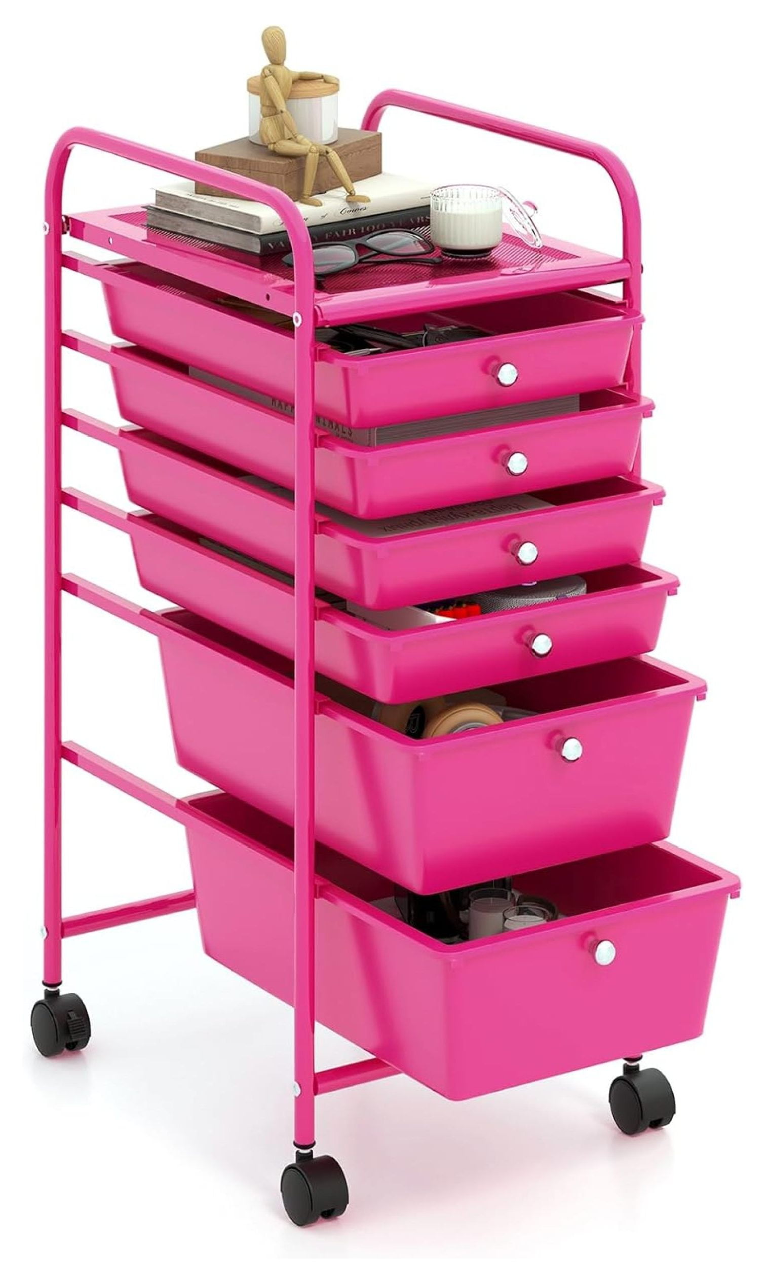 6-Drawer Rolling Storage Cart, Multifunctional Art Craft Organizer Cart ...