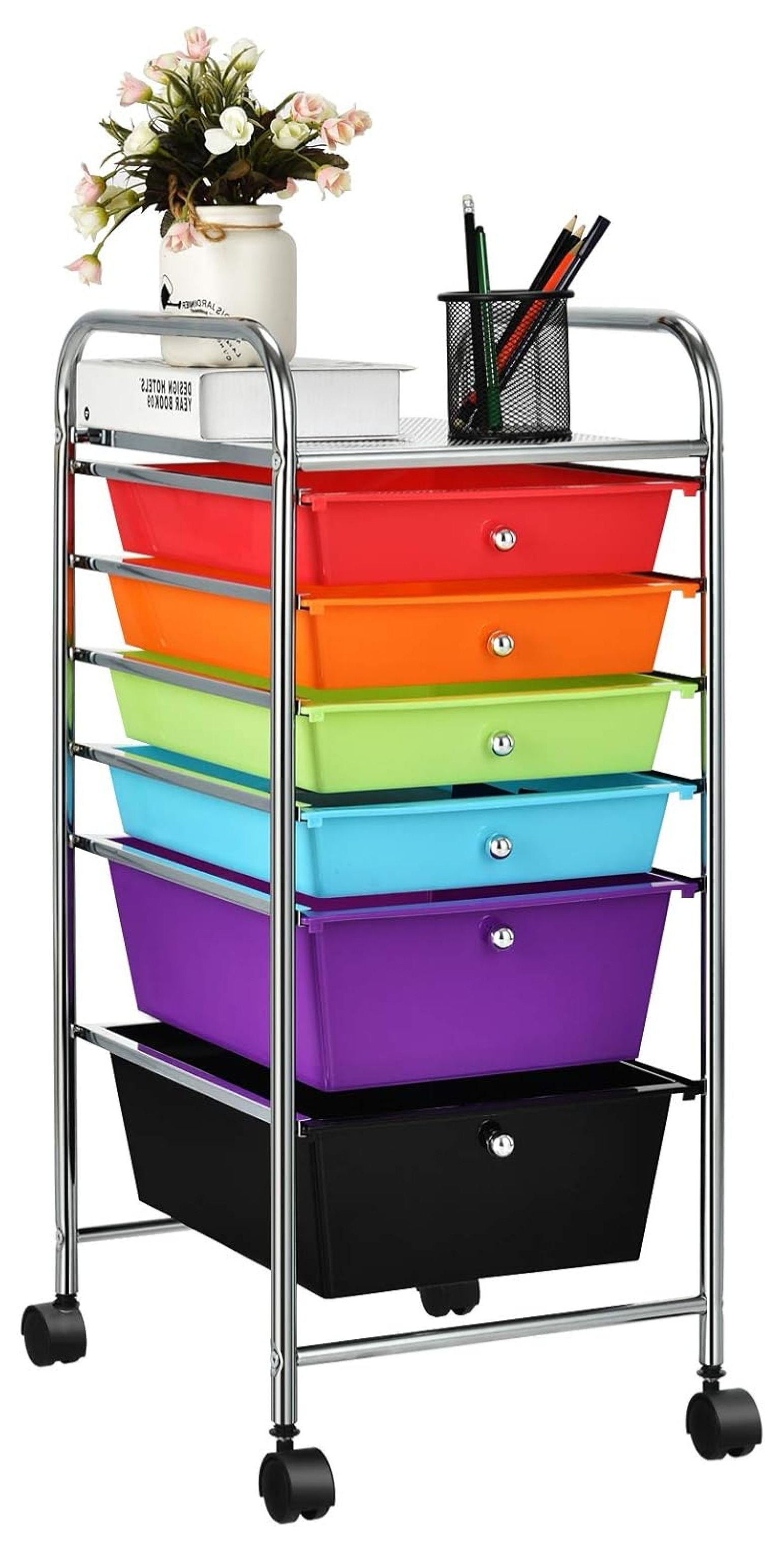 6-Drawer Rolling Storage Cart, Multifunctional Art Craft Organizer Cart ...