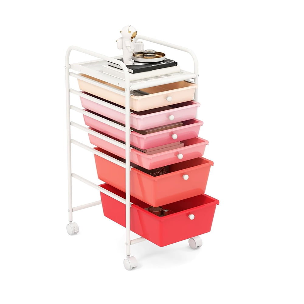 6-Drawer Rolling Storage Cart, Art Craft Organizer Cart, Mobile Utility ...