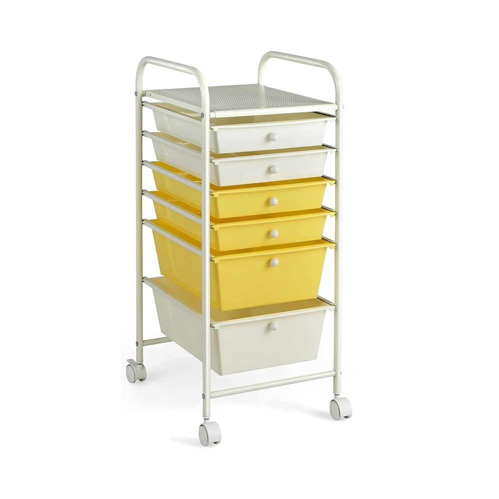 6-Drawer Rolling Storage Cart, Utility Art Craft Organizer Cart, Mobile ...