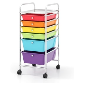 Hello Hobby 10-Drawer Multi-Color Rolling Craft Cart, Clear/Chrome ...