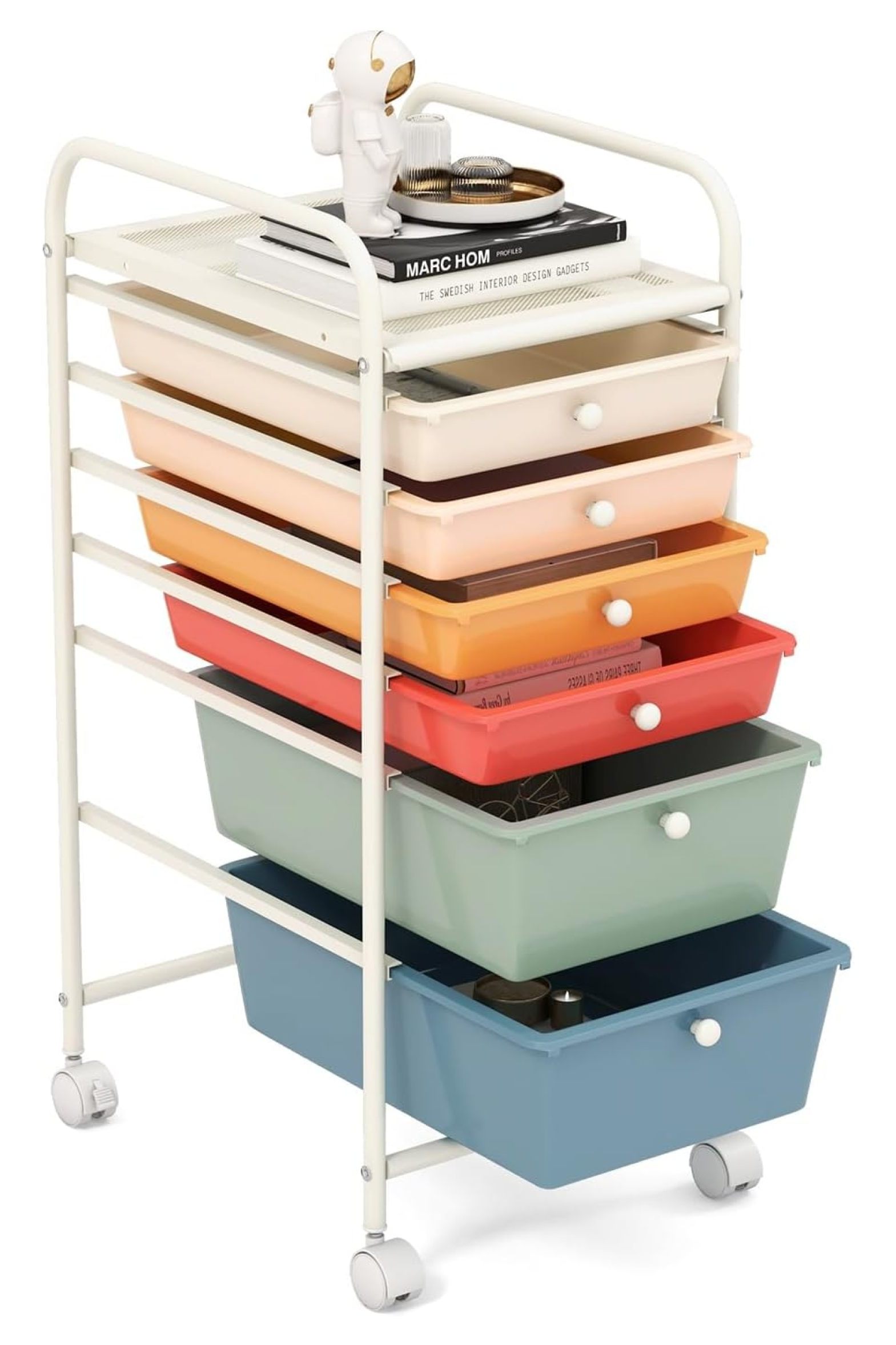 6-Drawer Rolling Storage Cart, Multifunctional Art Organizer Cart ...
