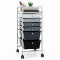 6 Drawer Rolling Storage Cart Organizer, Mobile Plastic Drawer Cart ...