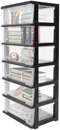6-Drawer Rolling Storage Cart, Storage Tower with 4 Wheels, 6-Tier ...