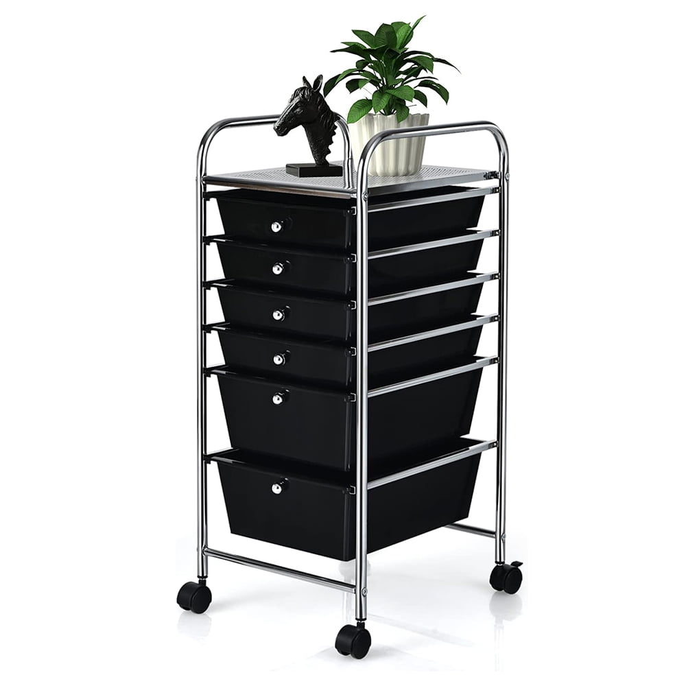6-Drawer Rolling Storage Cart, Art Craft Tools Organizer with Wheels ...