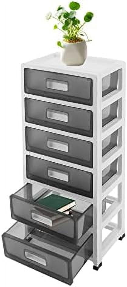 6-Drawer Rolling Storage Tower – With Wheels & Clear Drawers, Black ...