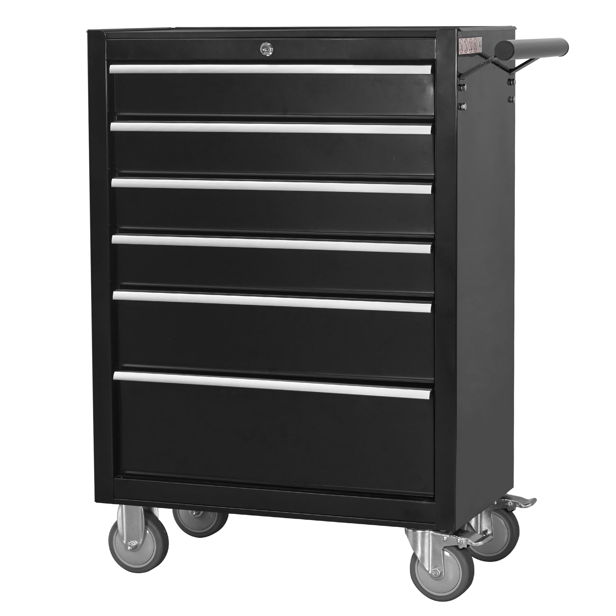 6-Drawer Rolling Tool Chest Cabinet, Large Capacity Metal Tool Box with ...