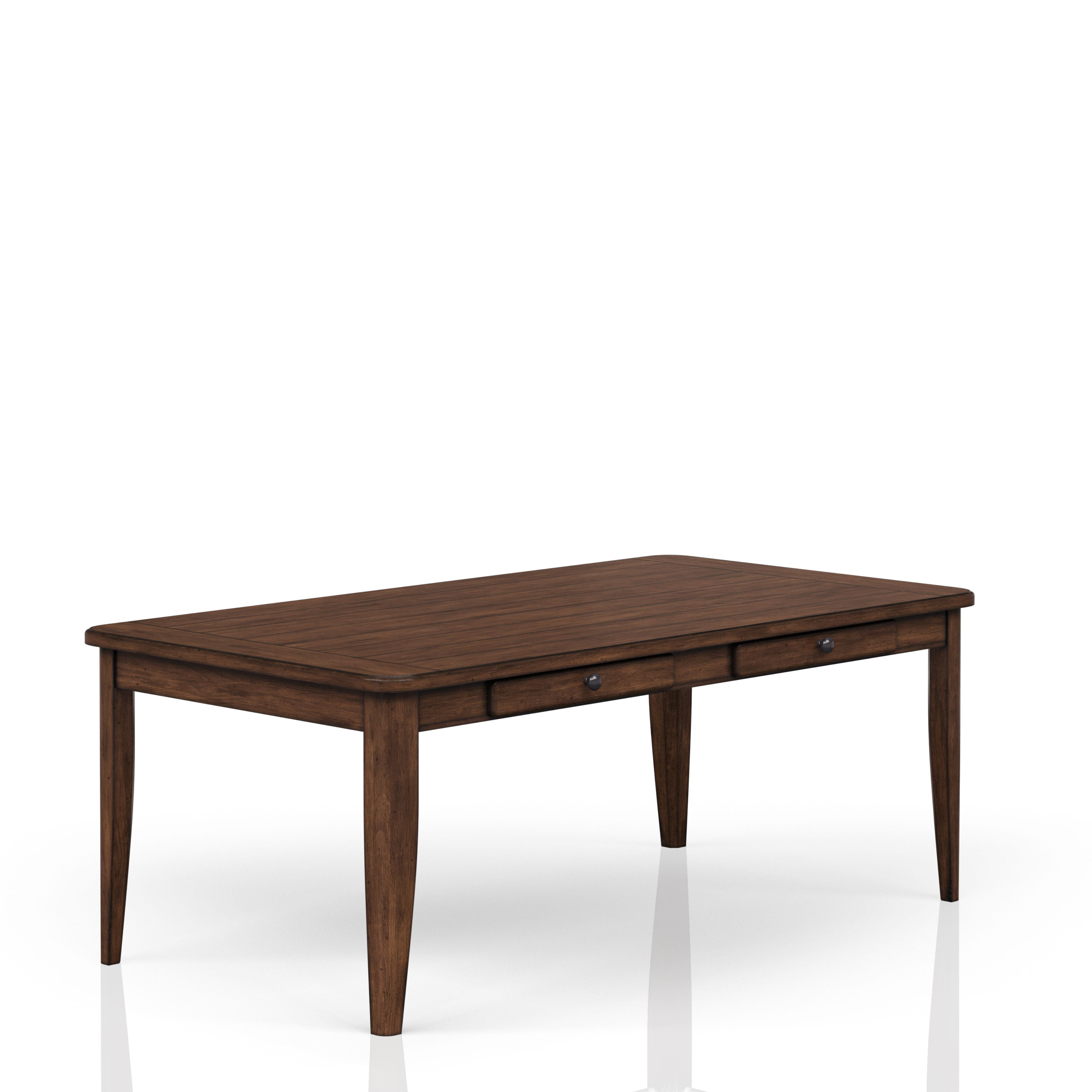 Casual Dining Table With Four Storage Drawers in Brown Finish - Walmart.com