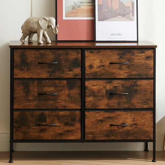 6-Drawer Storage Cabinet Sideboard - Multi-Use Modern Living Room ...