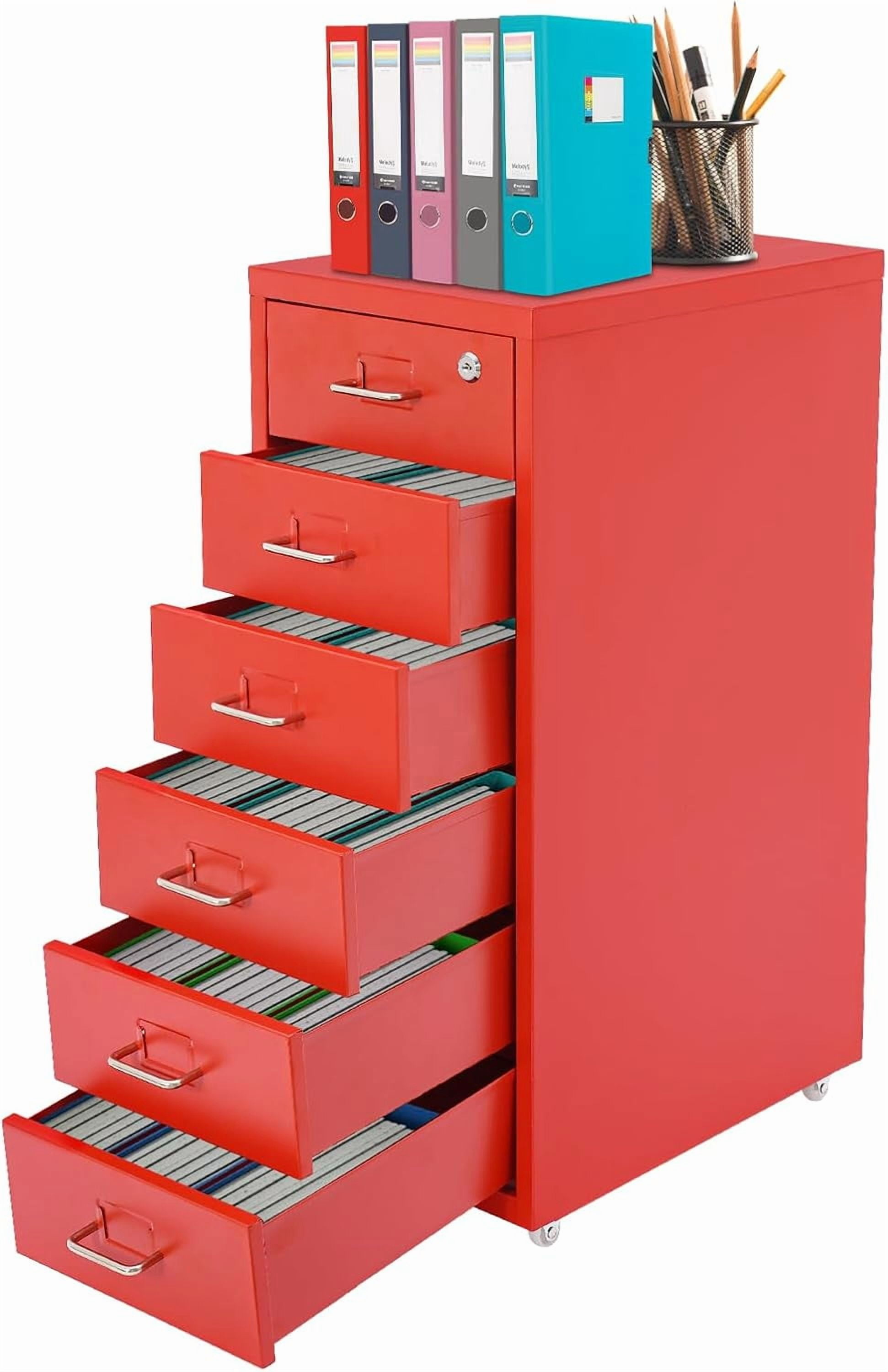6 Drawer Vertical File Cabinet with Lock, Freestanding Filing Metal ...