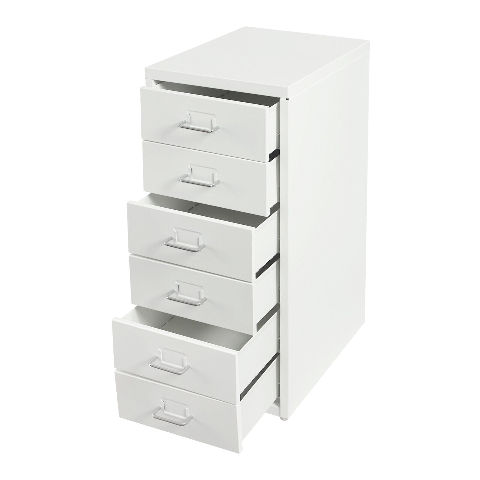 6 Drawer Vertical Rolling Office Drawers, Metal File Cabinet with 4 ...