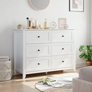 Homfa 6 Deep Big Drawers Double Dresser, 47'' Wide Storage Cabinet for ...