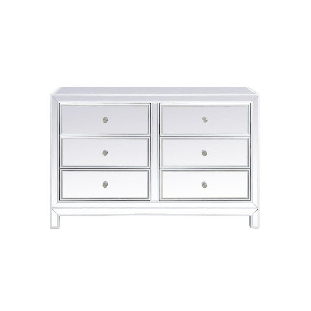 6 Drawers Mirrored Cabinet in Modern Style-32 inches Tall and 18 inches ...