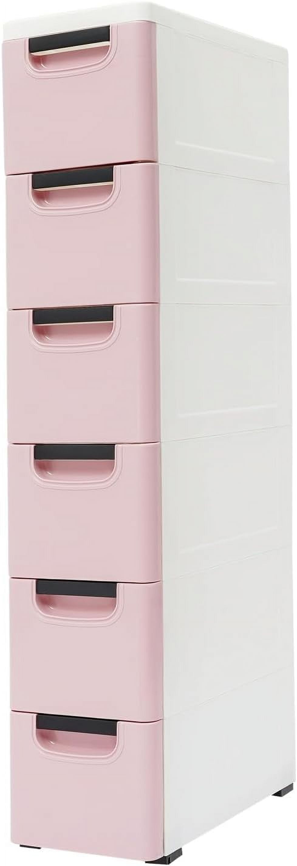 6 Drawers Narrow Slim Plastic Storage Cabinet,Storage Drawer with ...