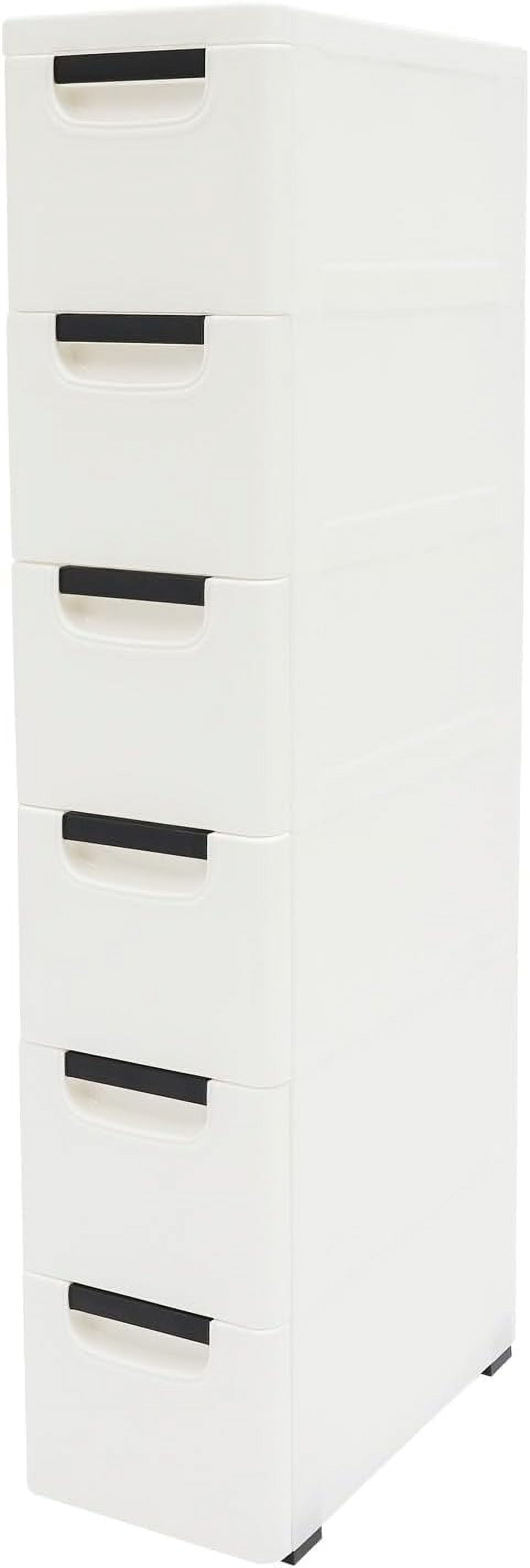6 Drawers Narrow Slim Plastic Storage Cabinet,Storage Drawer with ...