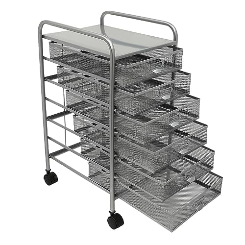 6 Drawers Rolling File Cart, File Drawer Organizer with Wheels, Office ...