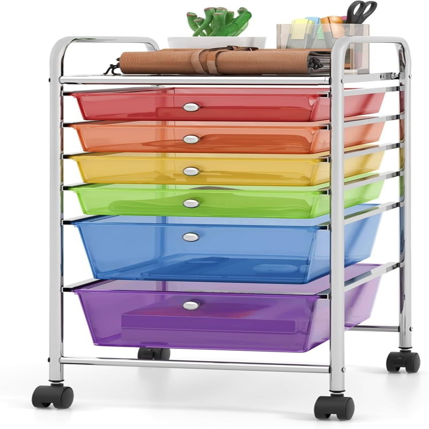 6 Drawers Rolling Storage Cart Mobile Utility Storage Organizer Storage ...
