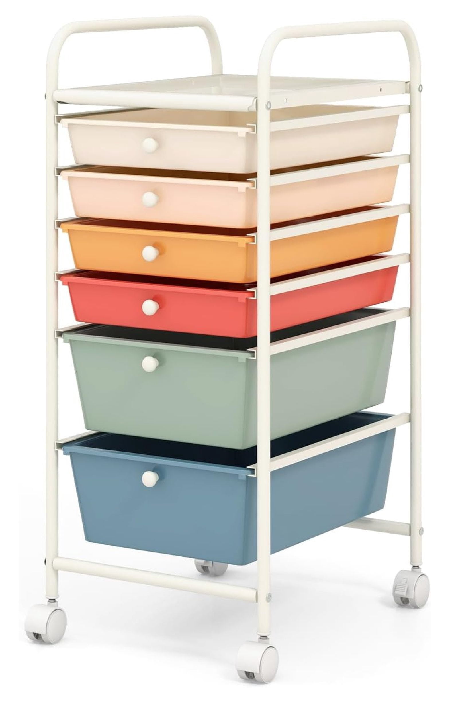 6 Drawers Rolling Storage Cart, Mobile Utility Storage Organizer with ...