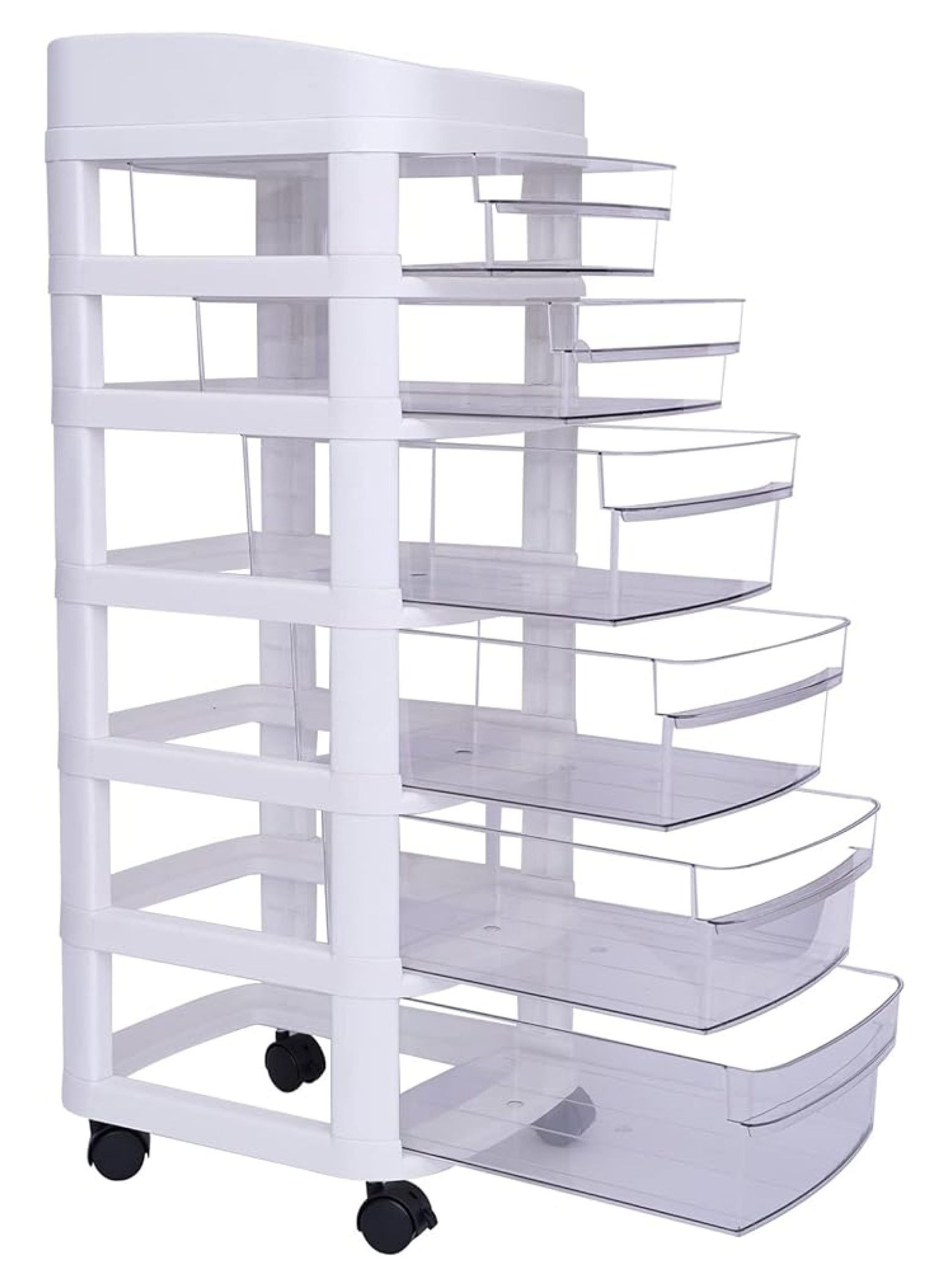 6 Drawers Rolling Storage Cart, Storage Containers Bins with 4 ...