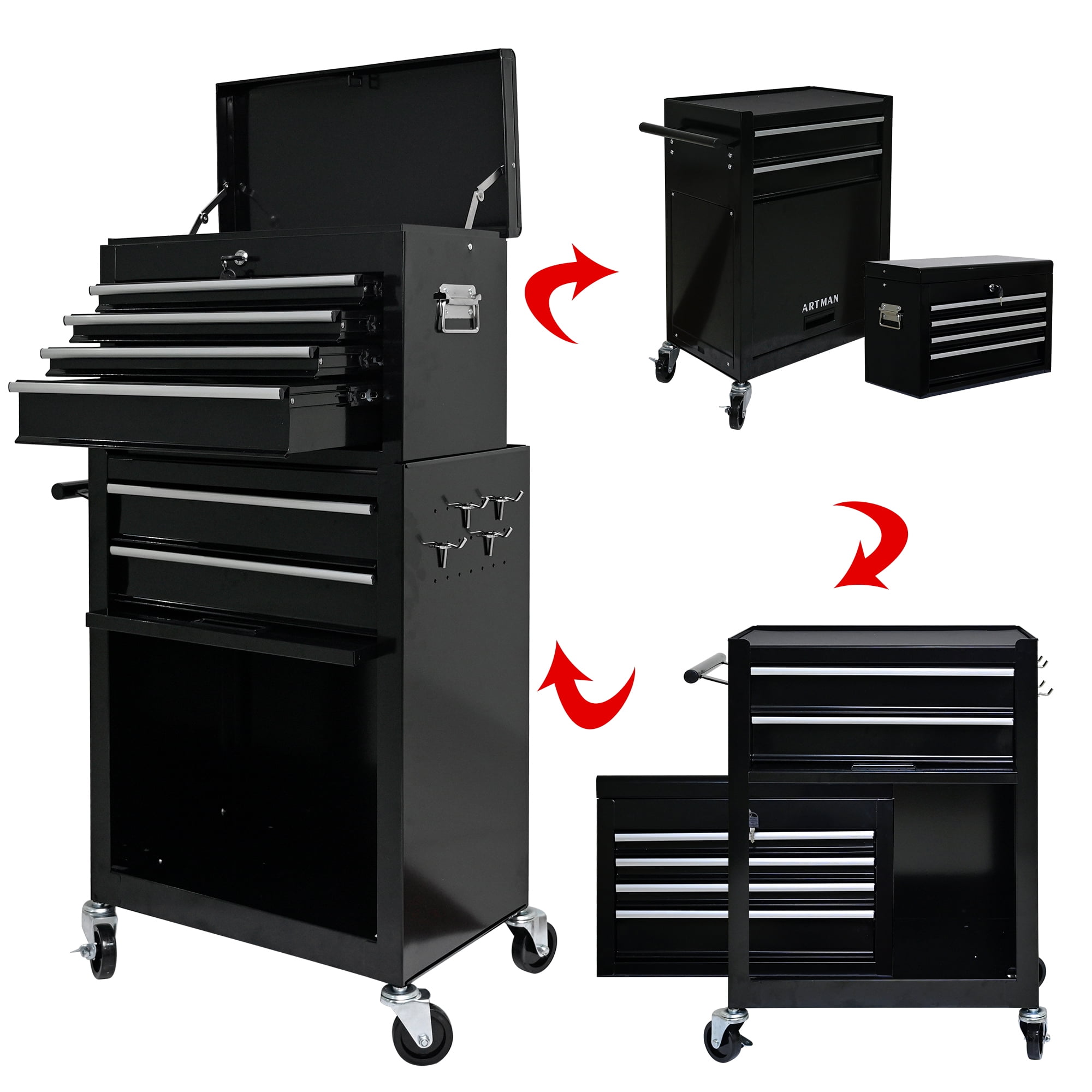 NIGSQJB 6 Drawers Rolling Tool Chest, (42.9"H x 20.9"W x 13"D ...