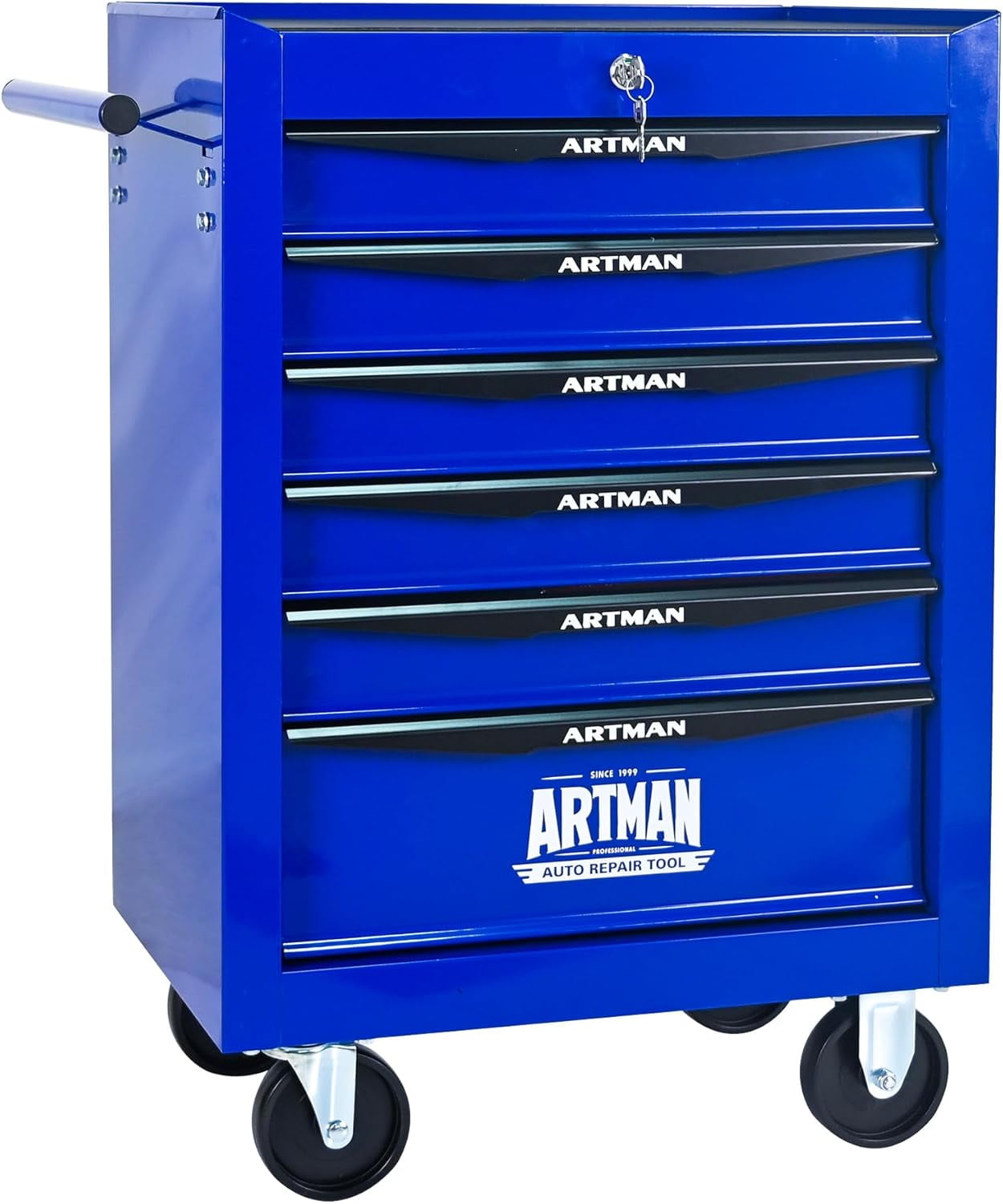 6 Drawers Tool Cart on Wheels, Multifunctional Rolling Tool Box ...