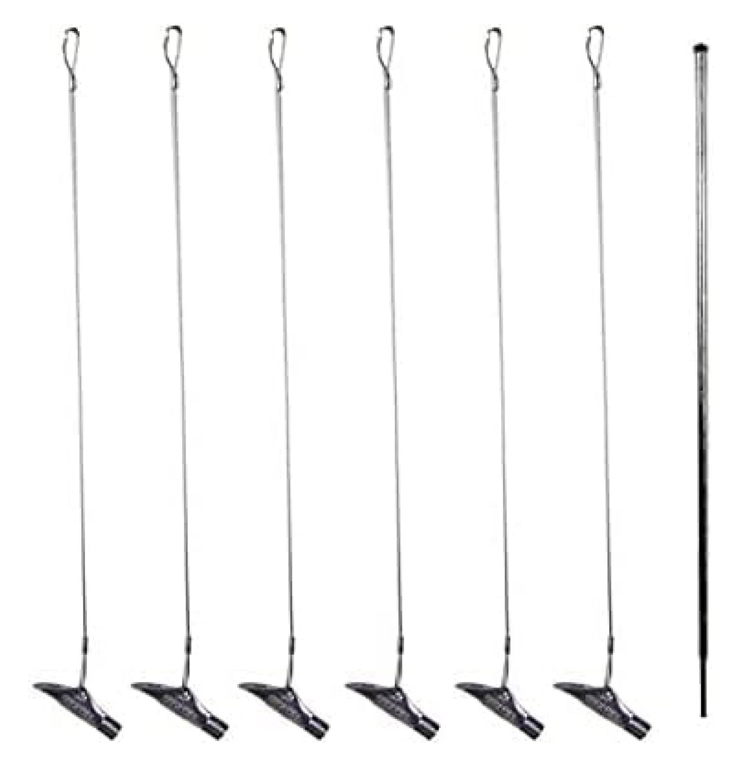 6 Duckbill Earth Anchor Cable Stakes 20'' and 1 Duckbill Stake Driver ...