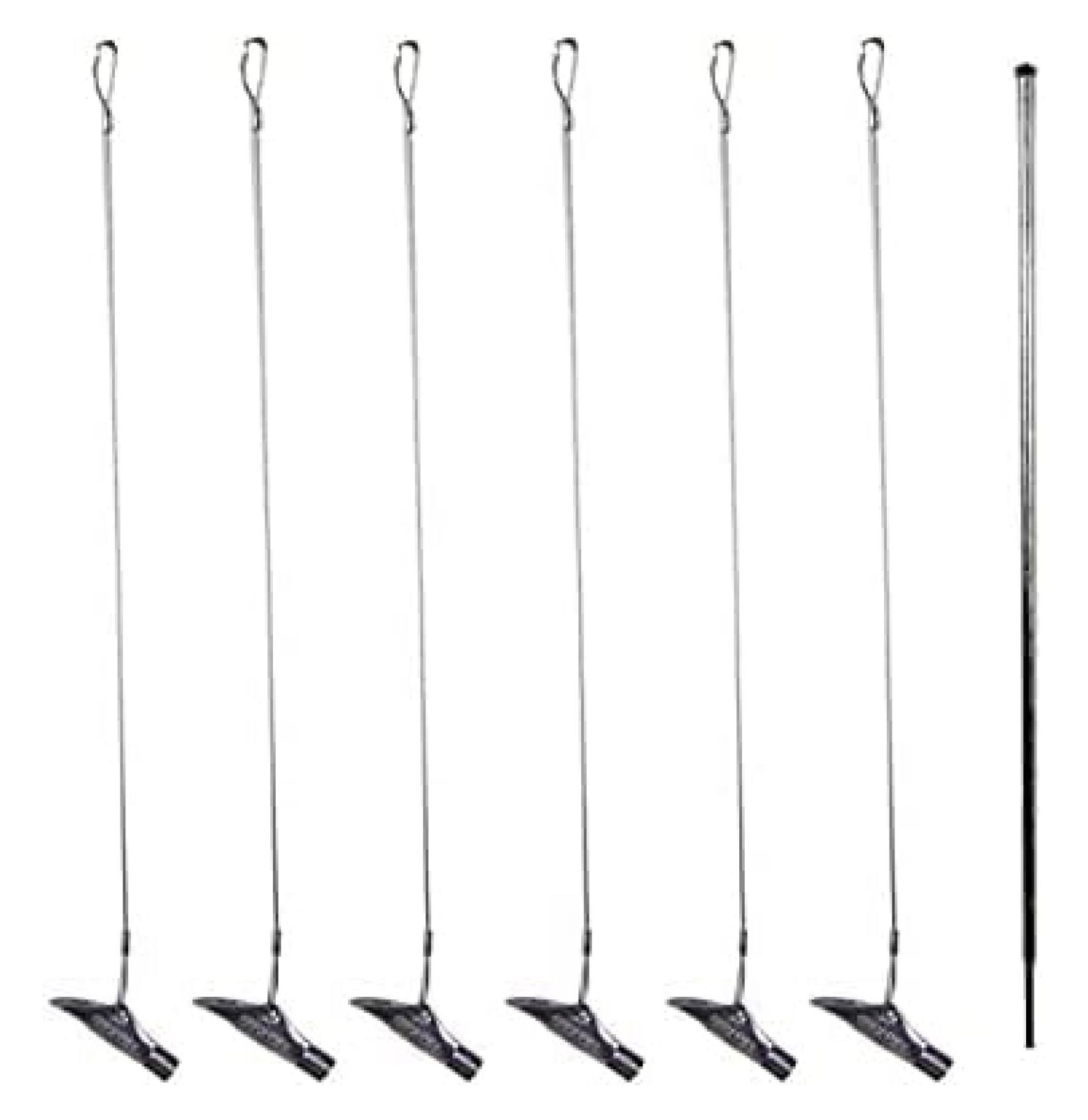 6 Duckbill Earth Anchor Cable Stakes 20'' and 1 Duckbill Stake Driver ...