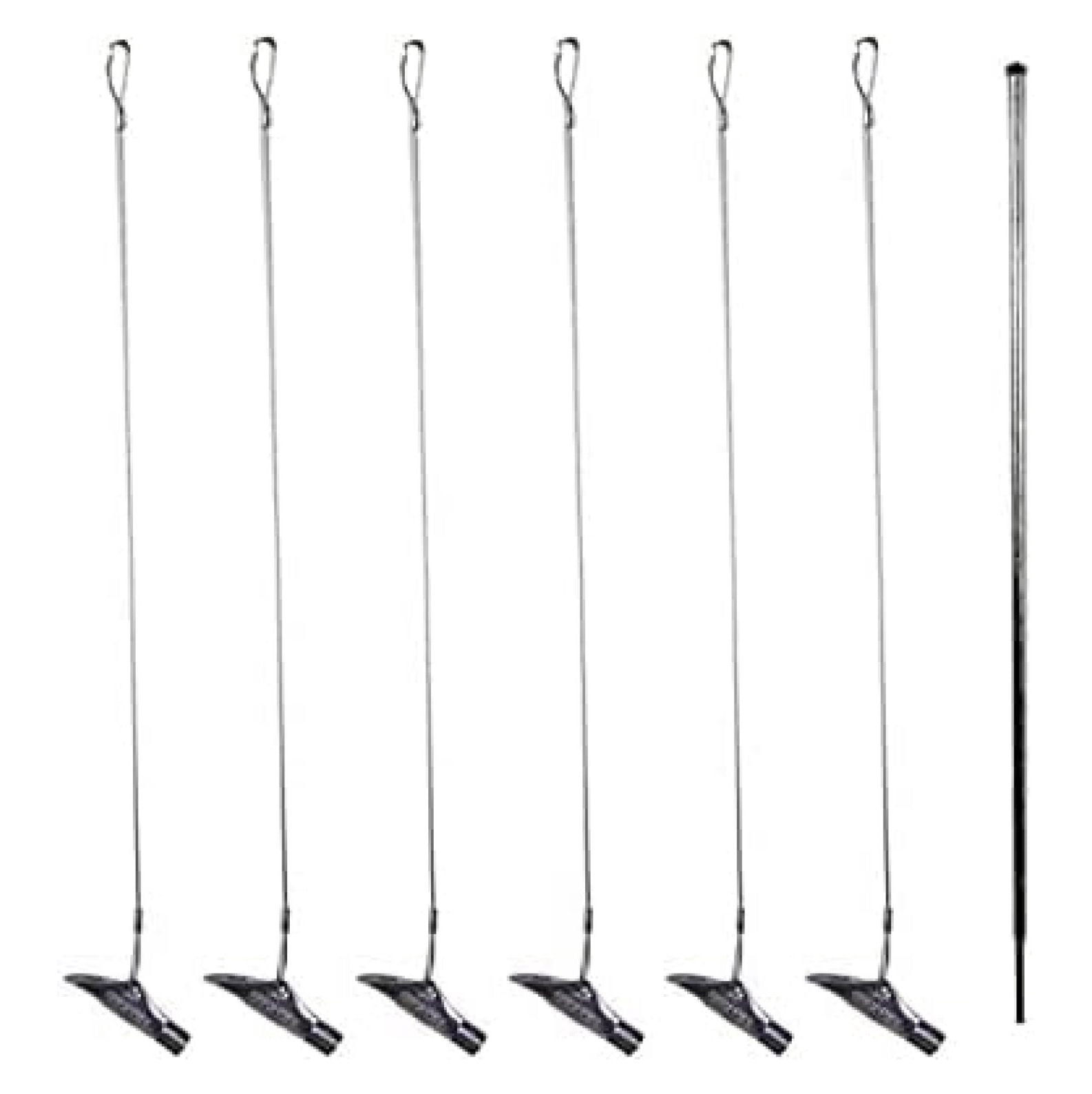 6 Duckbill Earth Anchor Cable Stakes 20'' and 1 Duckbill Stake Driver ...