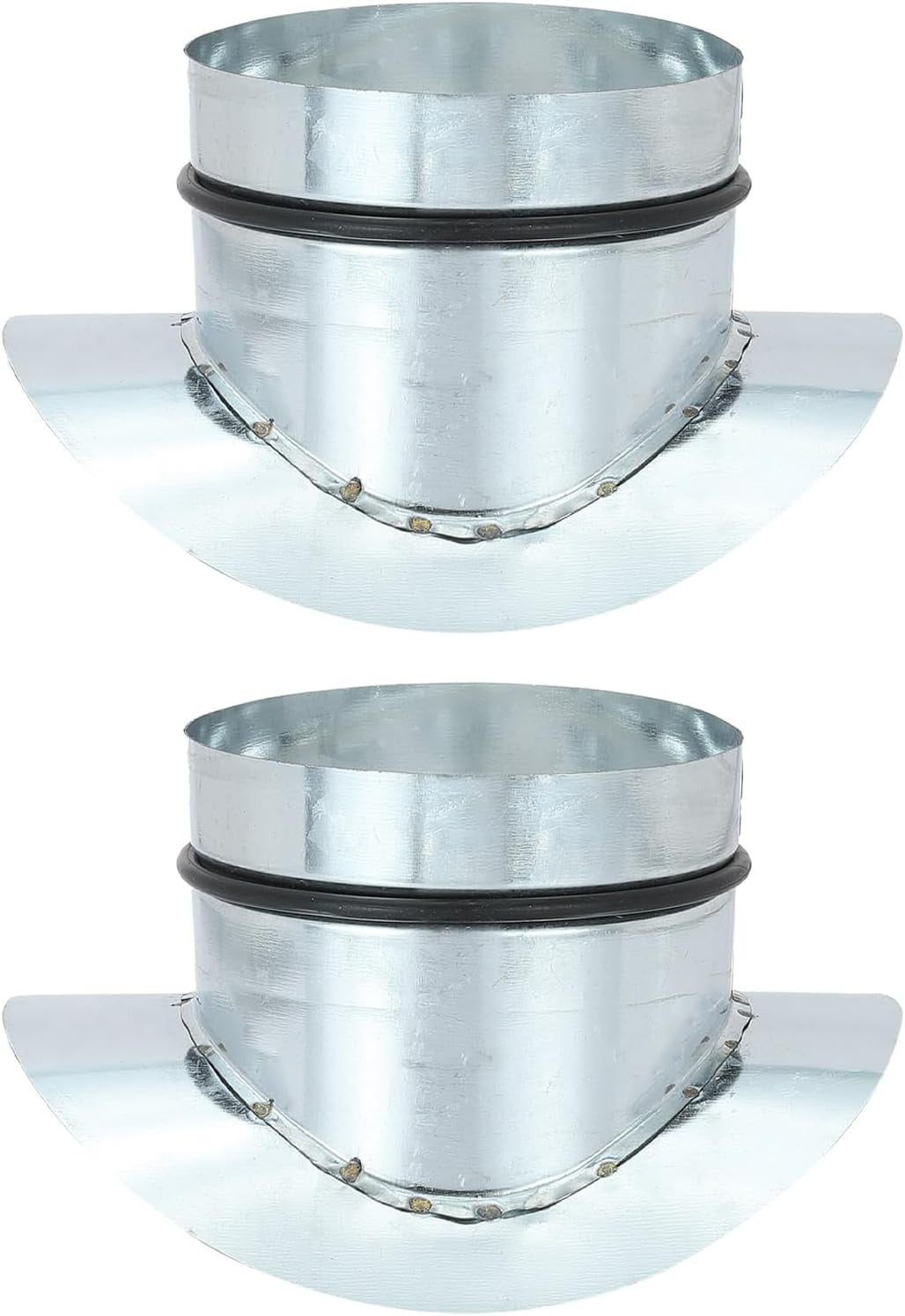 6" Duct To 5" Outlet Branch Extension, 2 Pcs Galvanized Steel Round 90 ...