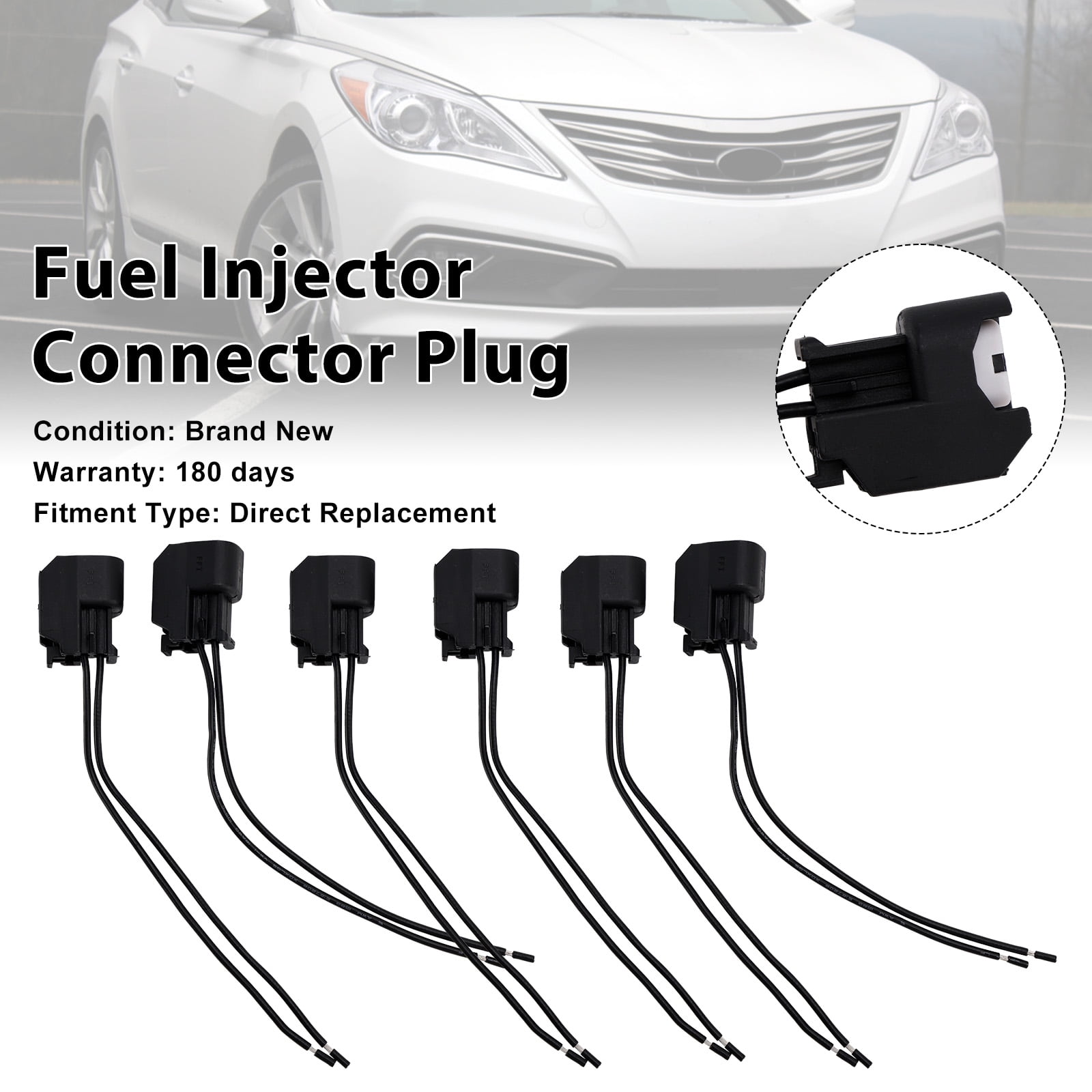 6-EV6 Fuel Injector Connector Plug Clip Pigtail Quick Disconnect Fit ...