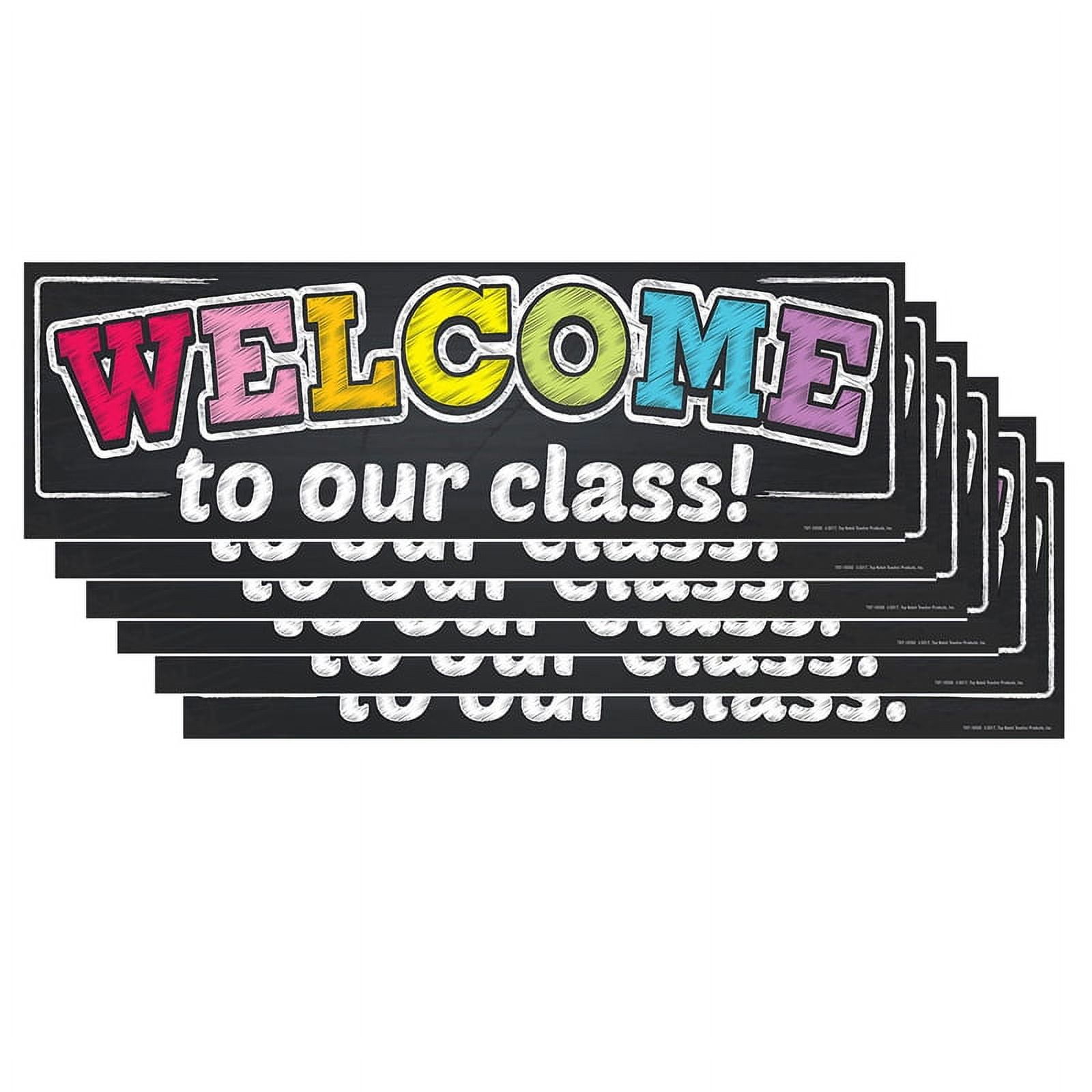 (6 Ea) Magnetic Welcome Banner Neon Chalk - Walmart.com