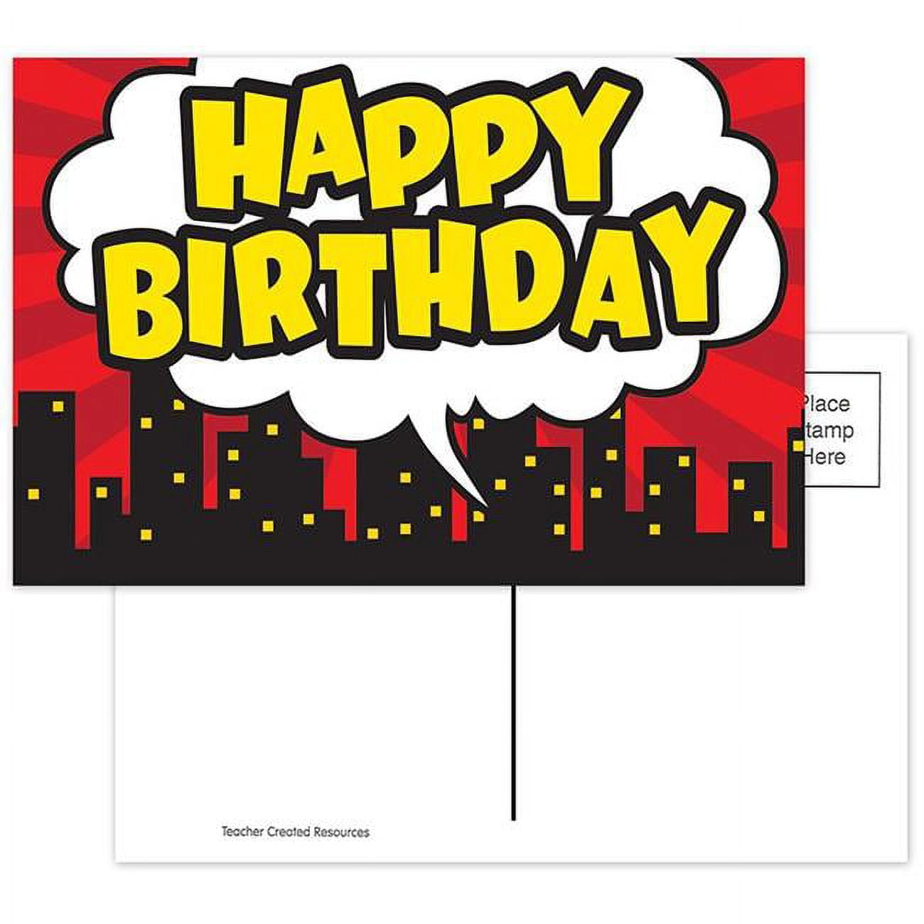 (6 Ea) Superhero Happy Birthday Postcard - Walmart.com