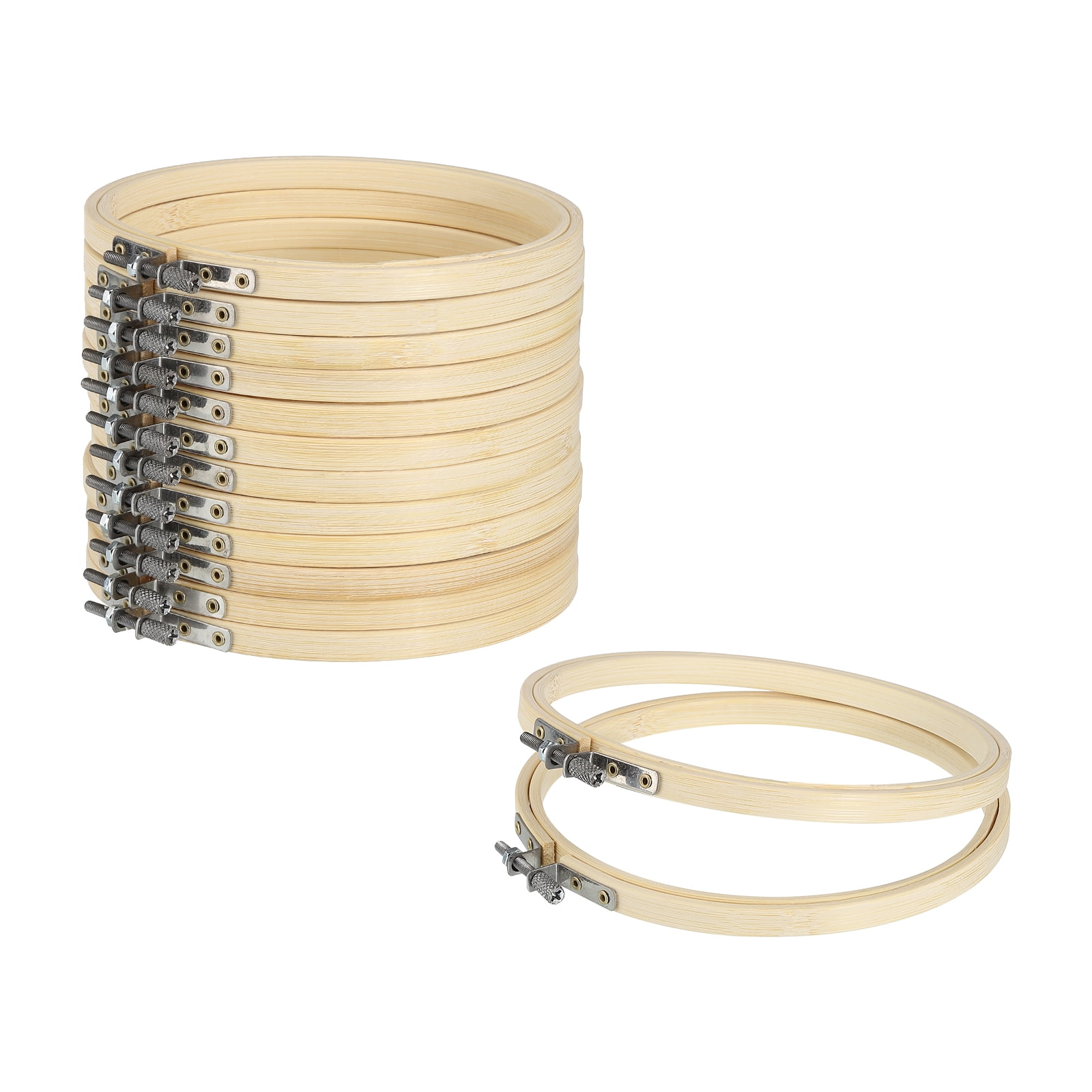 6" Embroidery Hoops Round Adjustable Bamboo Circle Cross Stitch Hoop ...